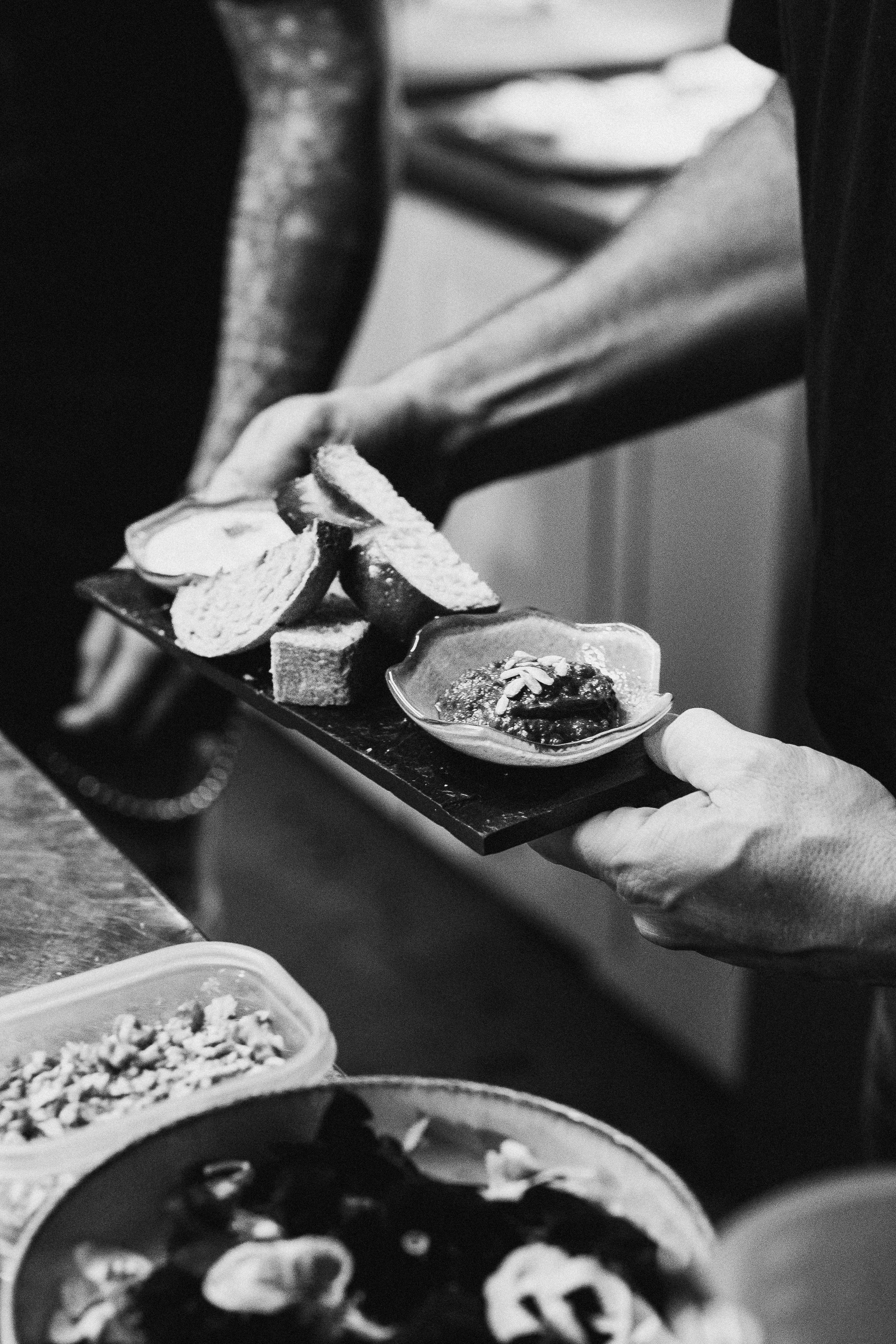 Crusts on a Tray: A Quiet Kitchen Moment in Monochrome