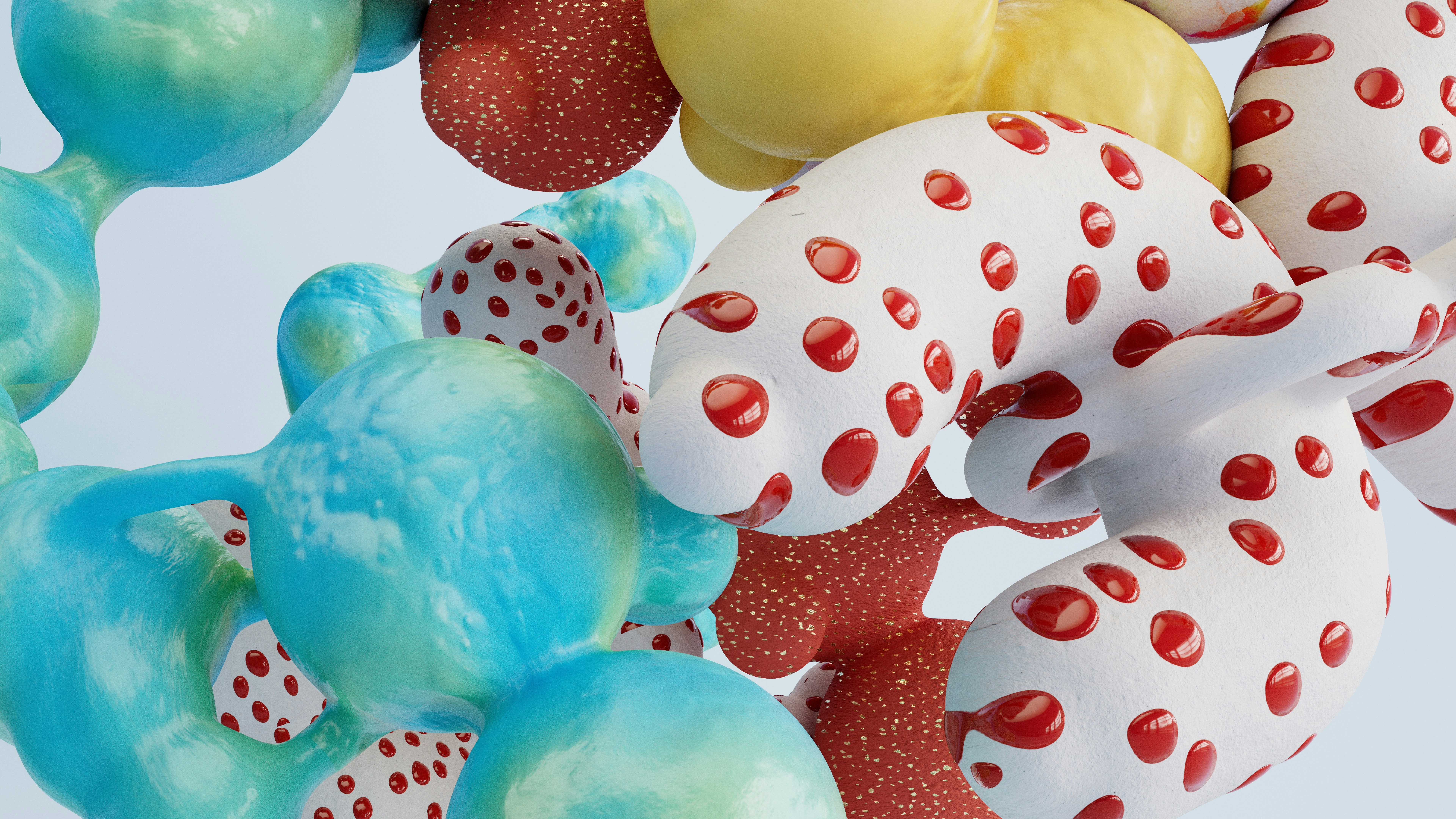 Colorful, blob-like shapes are overlapping and clustered. photo – Free ...