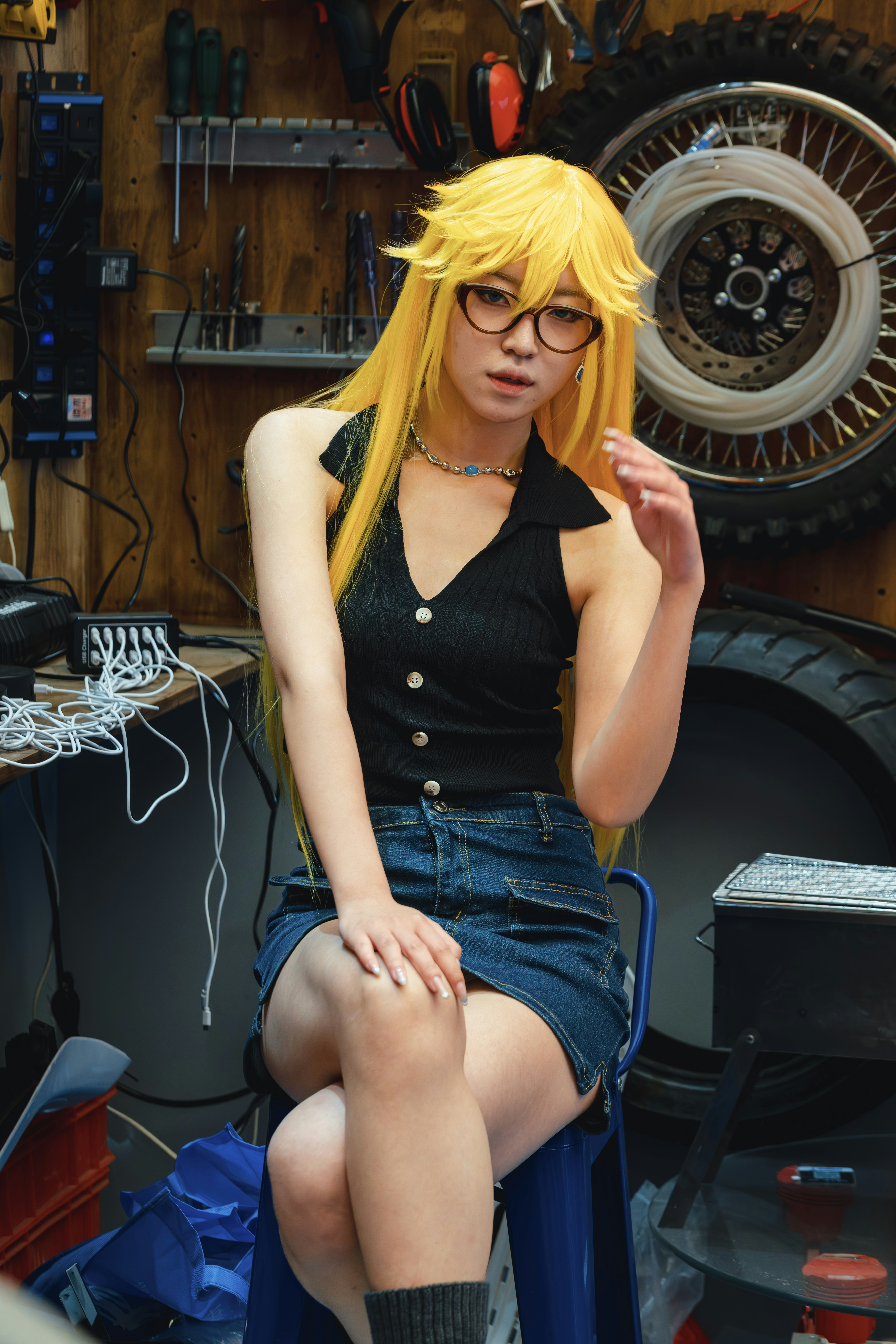 Cosplayer in a garage poses for a photo. photo – Free Woman Image on ...