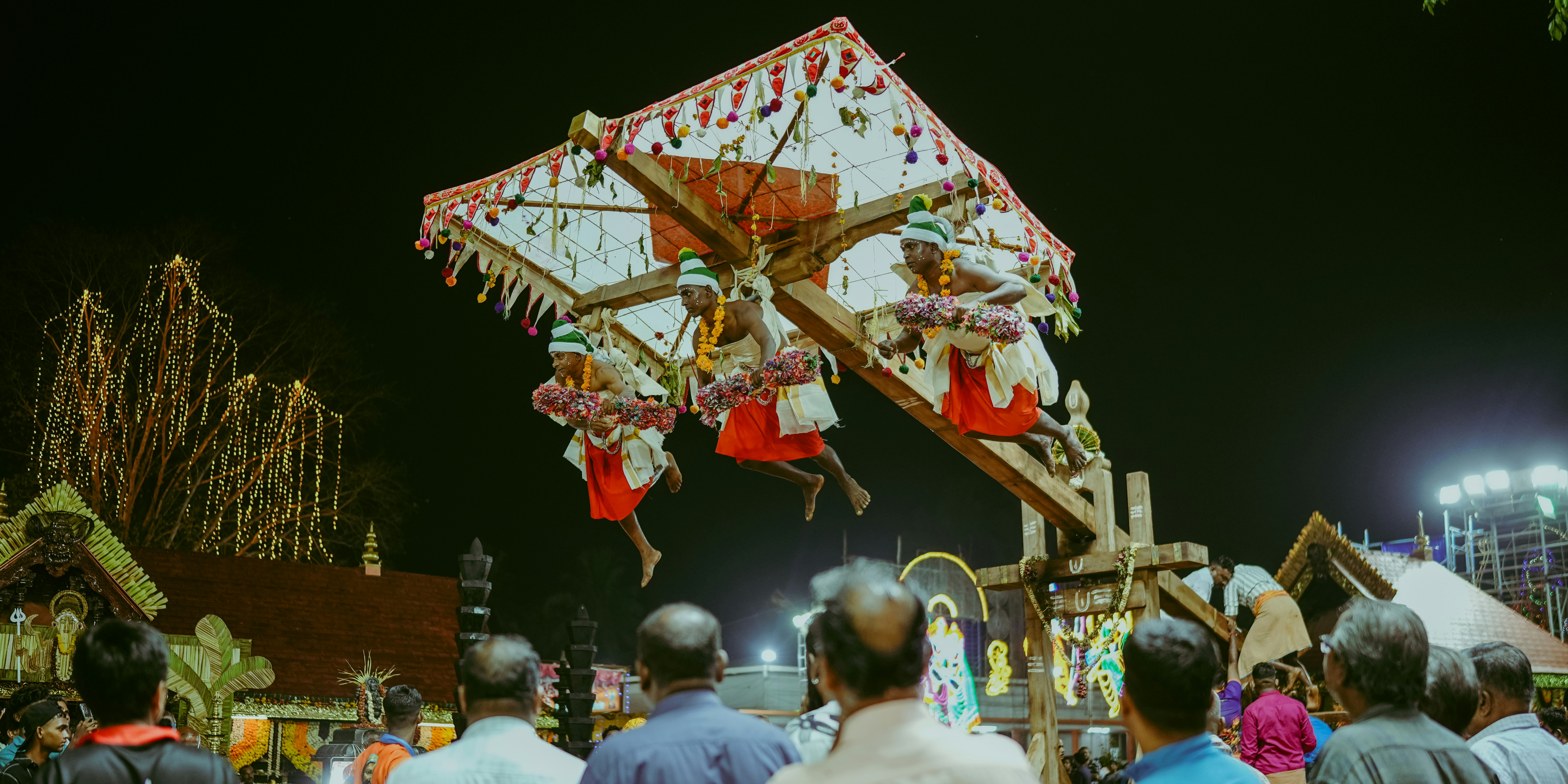 Night Parade Lift: A Dazzling Canopy Above a Crowded Square