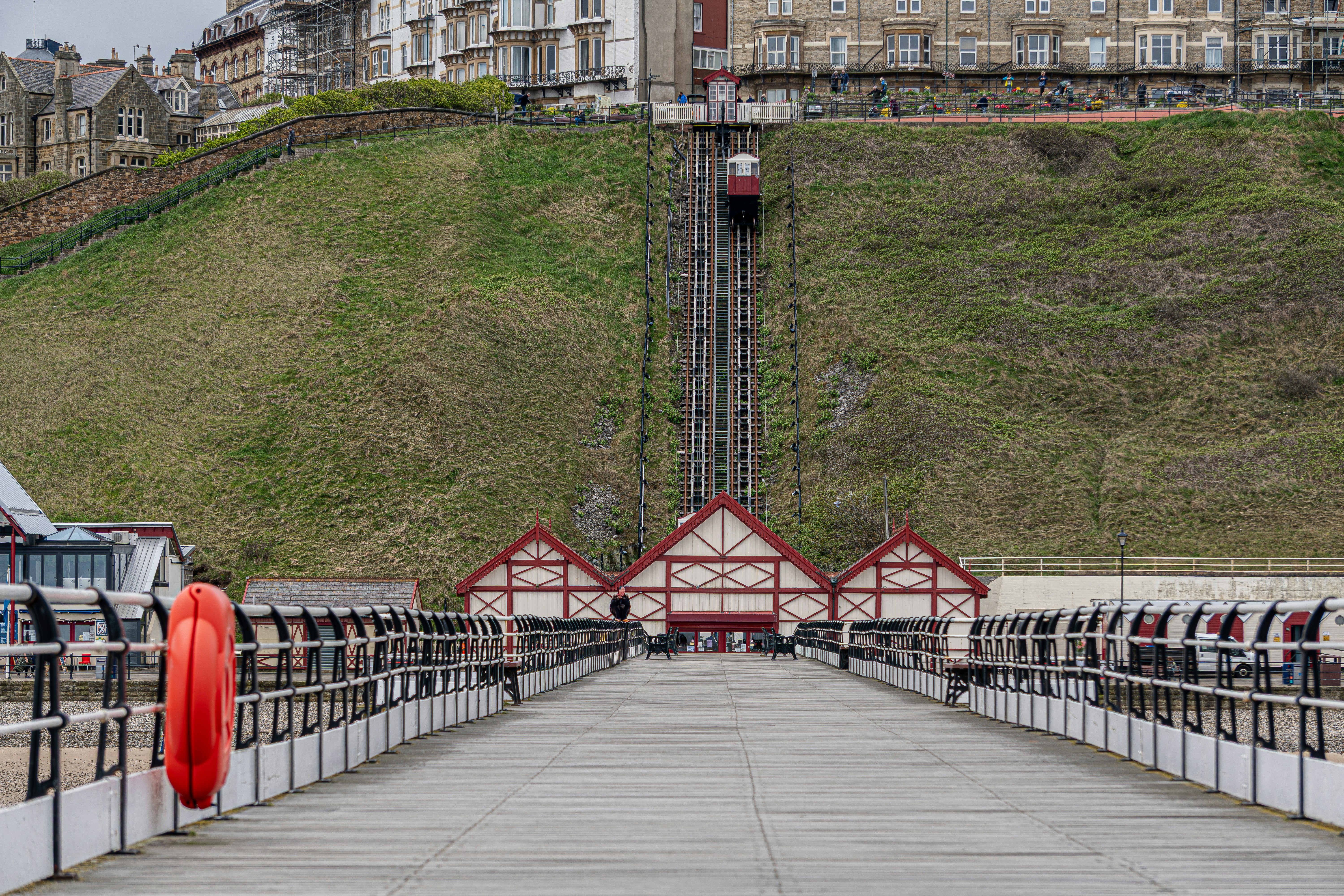 A cliff railway car travels up the hill. photo – Free City Image on ...