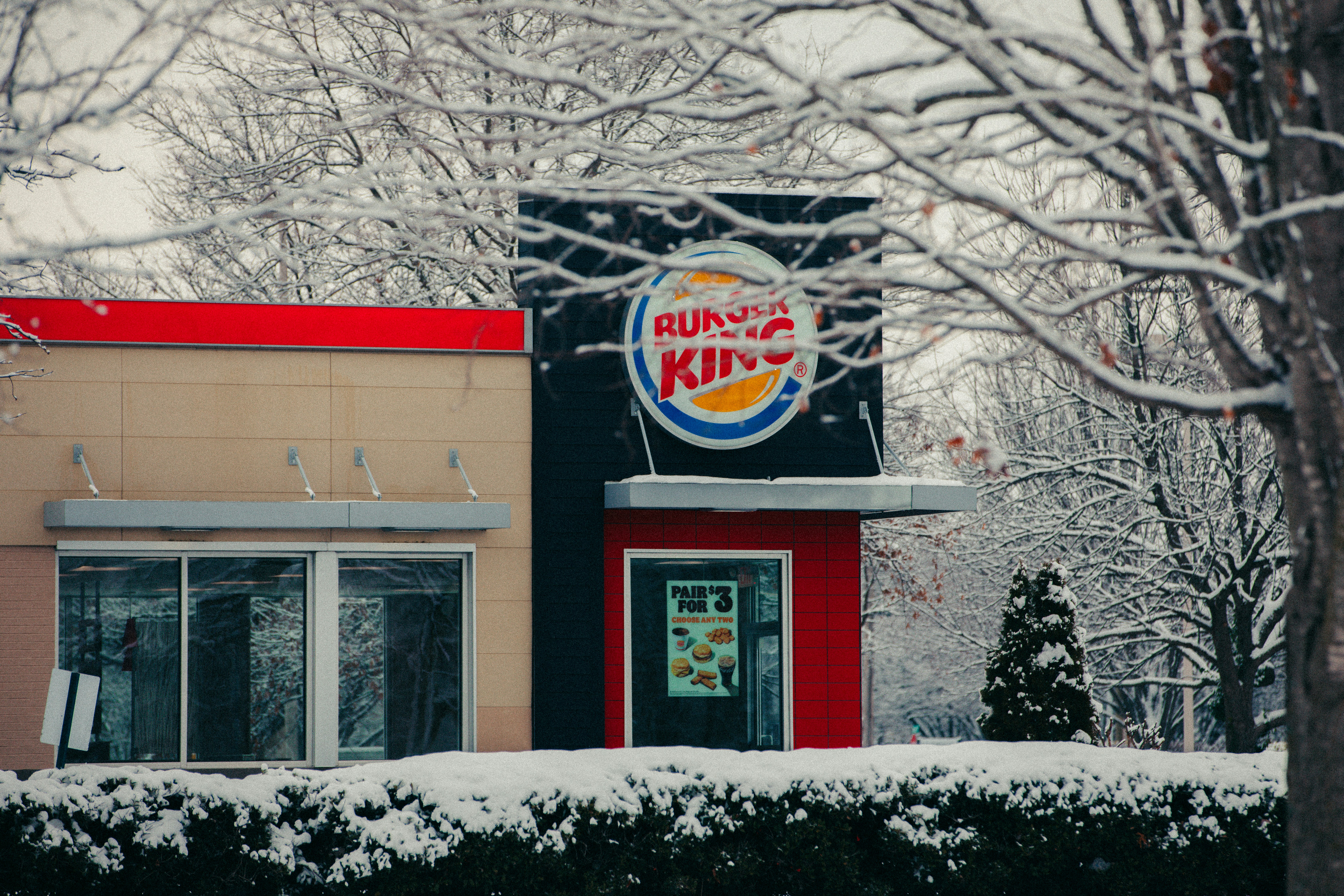 Burger King closed on a snow day in Franklin, Tennessee.