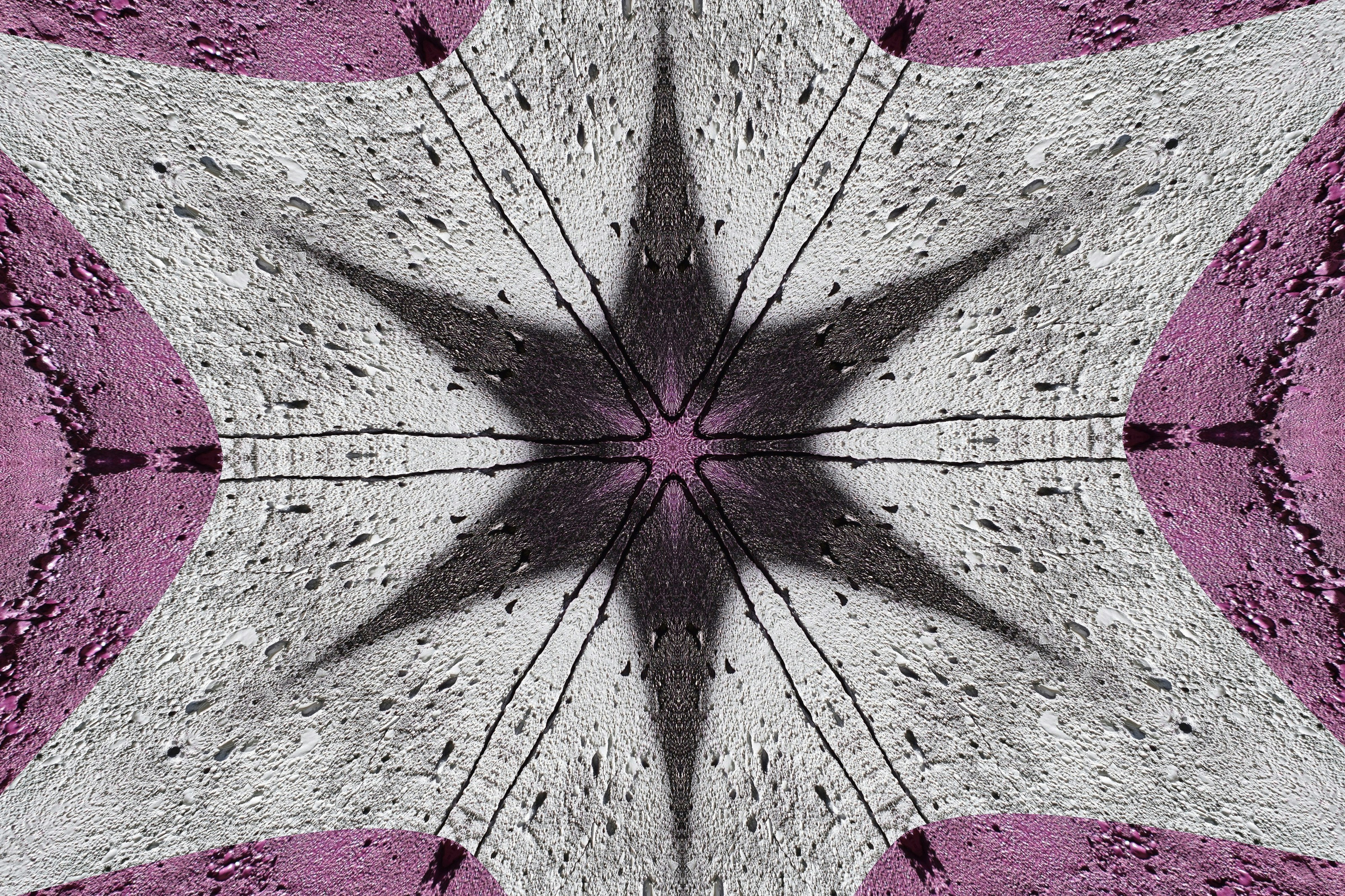 Una estrella simétrica con un diseño rosa y blanco. foto – Imagen de ...