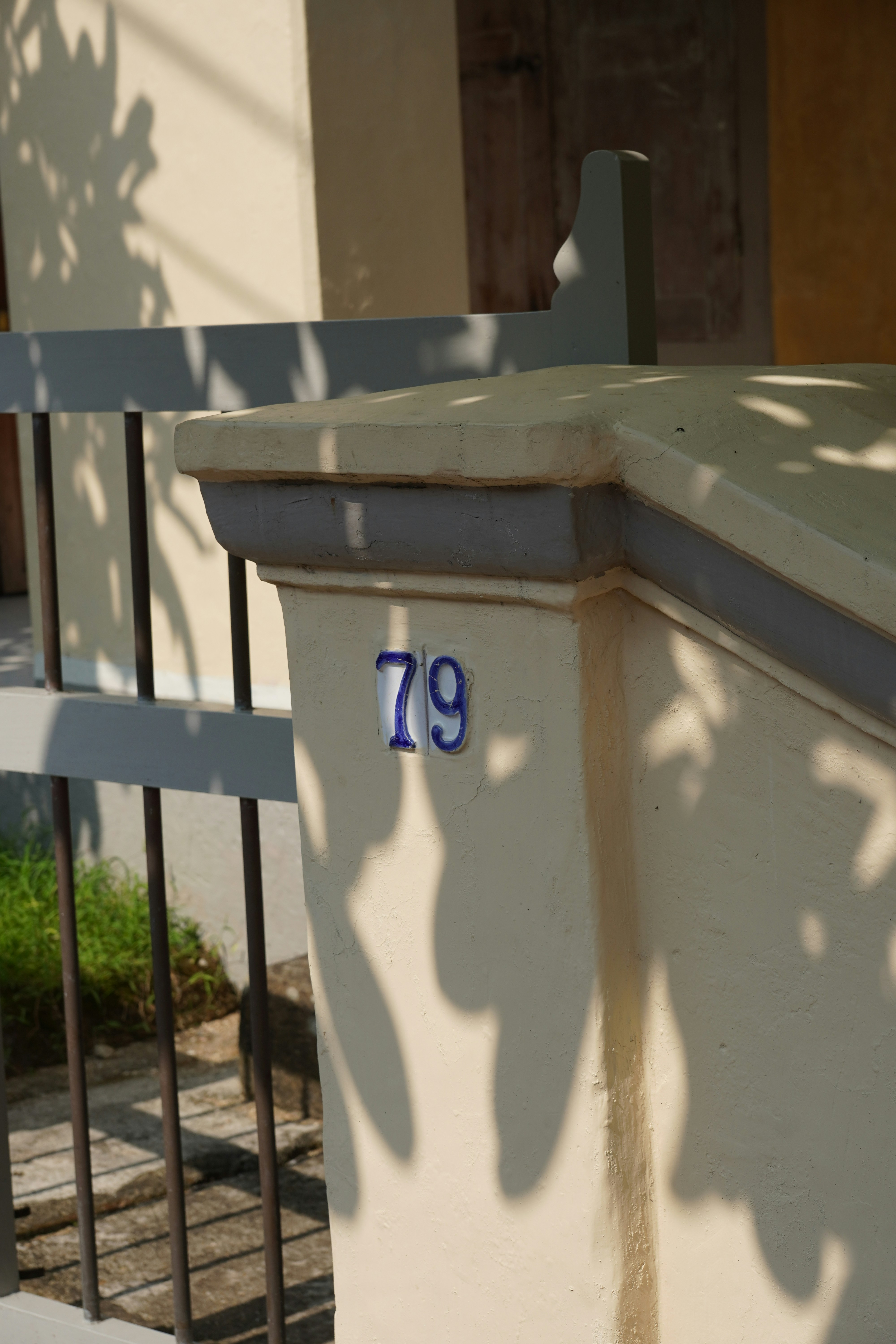 House number 79 is displayed on a pillar. photo – Free Text Image on ...