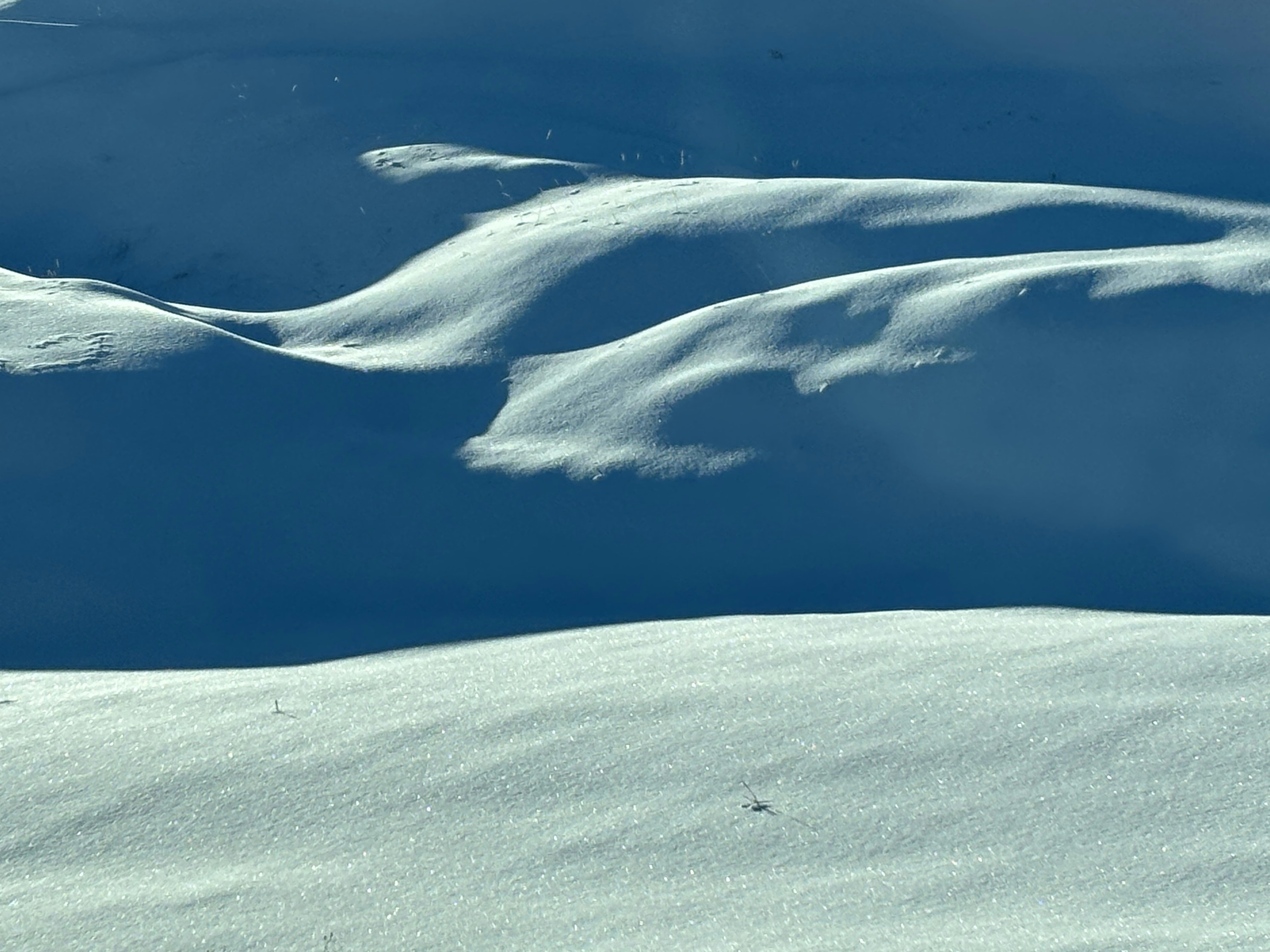 Field of snow | Snowy landscape with wind-swept textures and shadows.