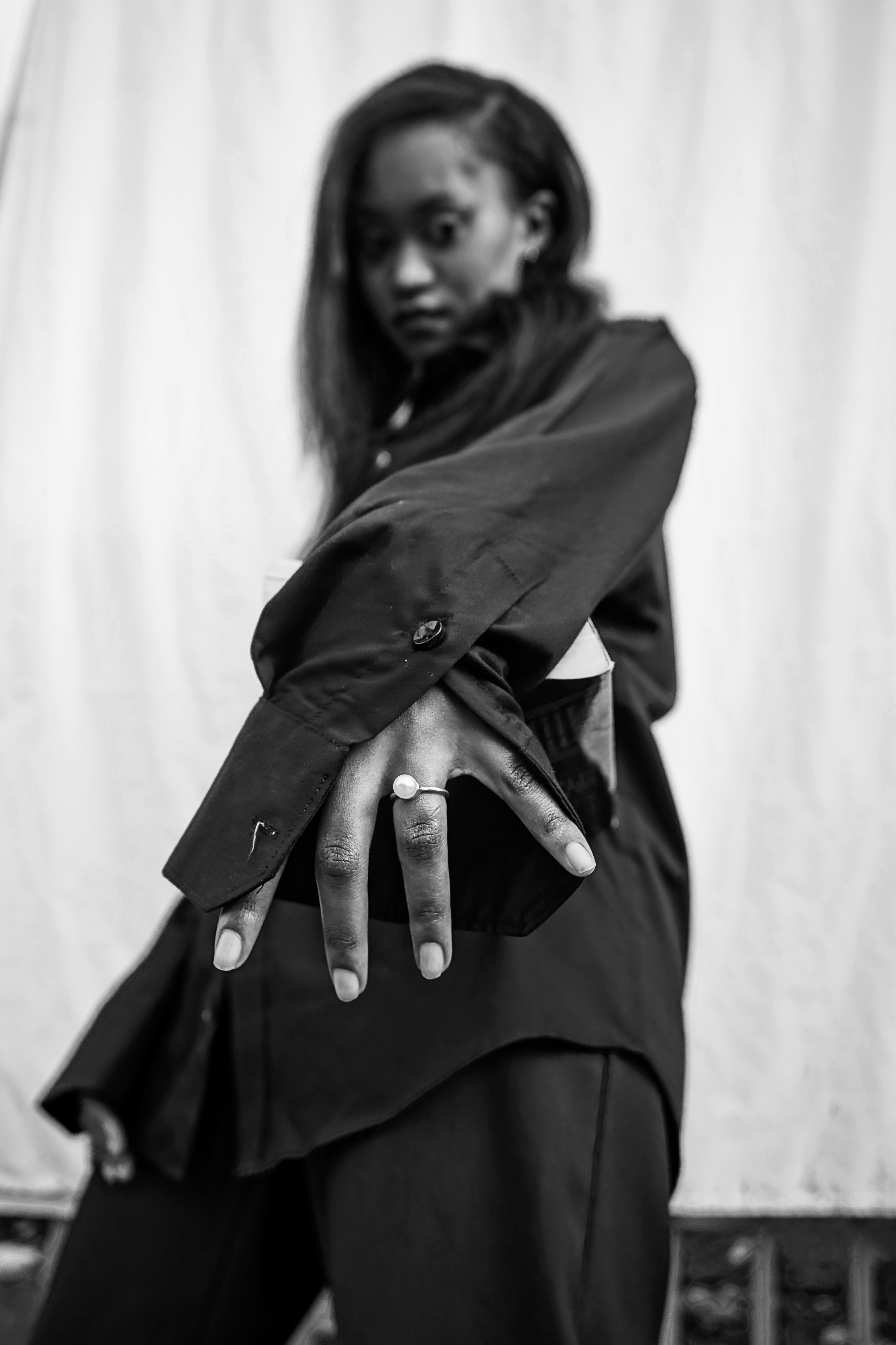 Woman poses dramatically with an outstretched hand. photo – Free ...