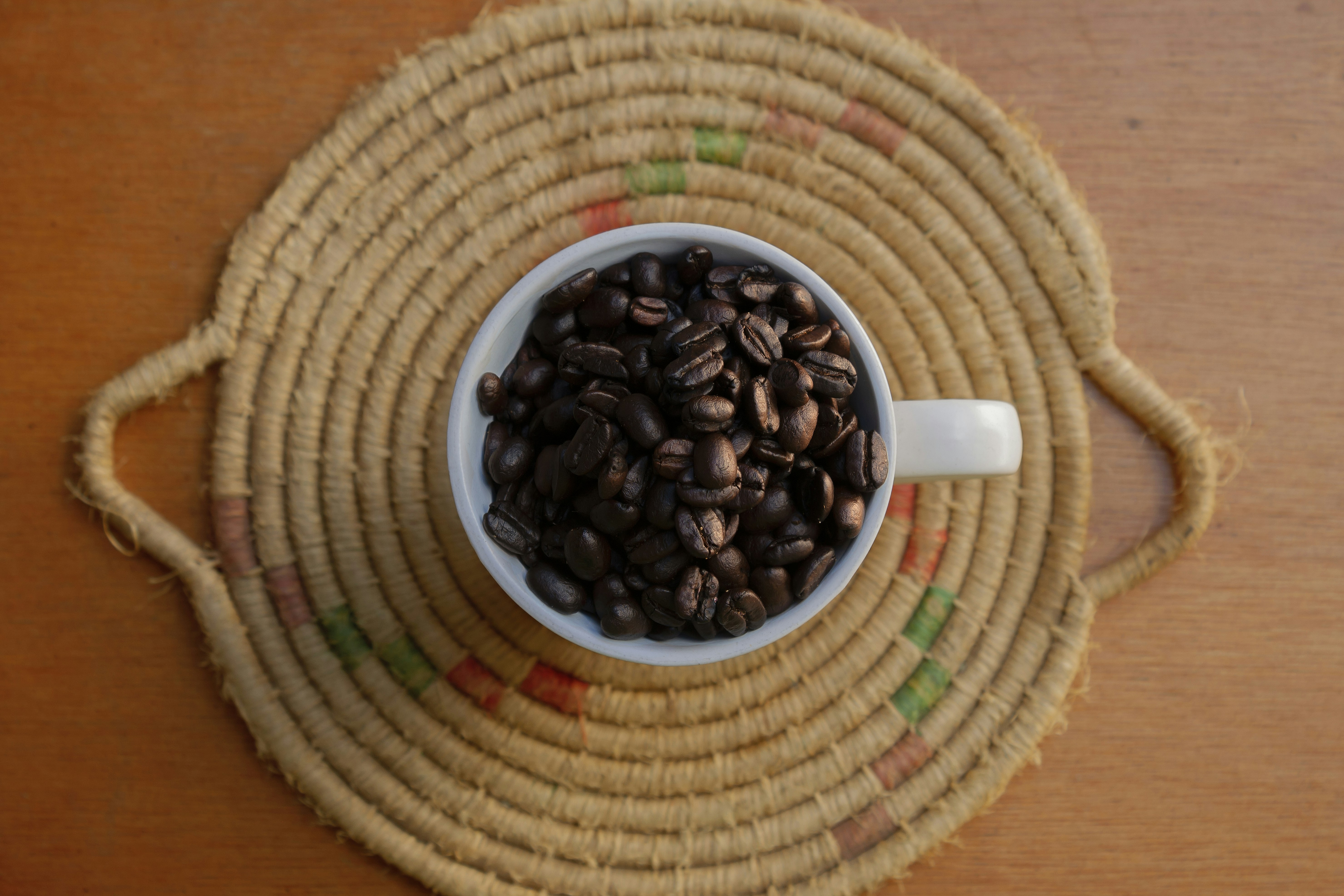 Coffee Oasis on Woven Serenity