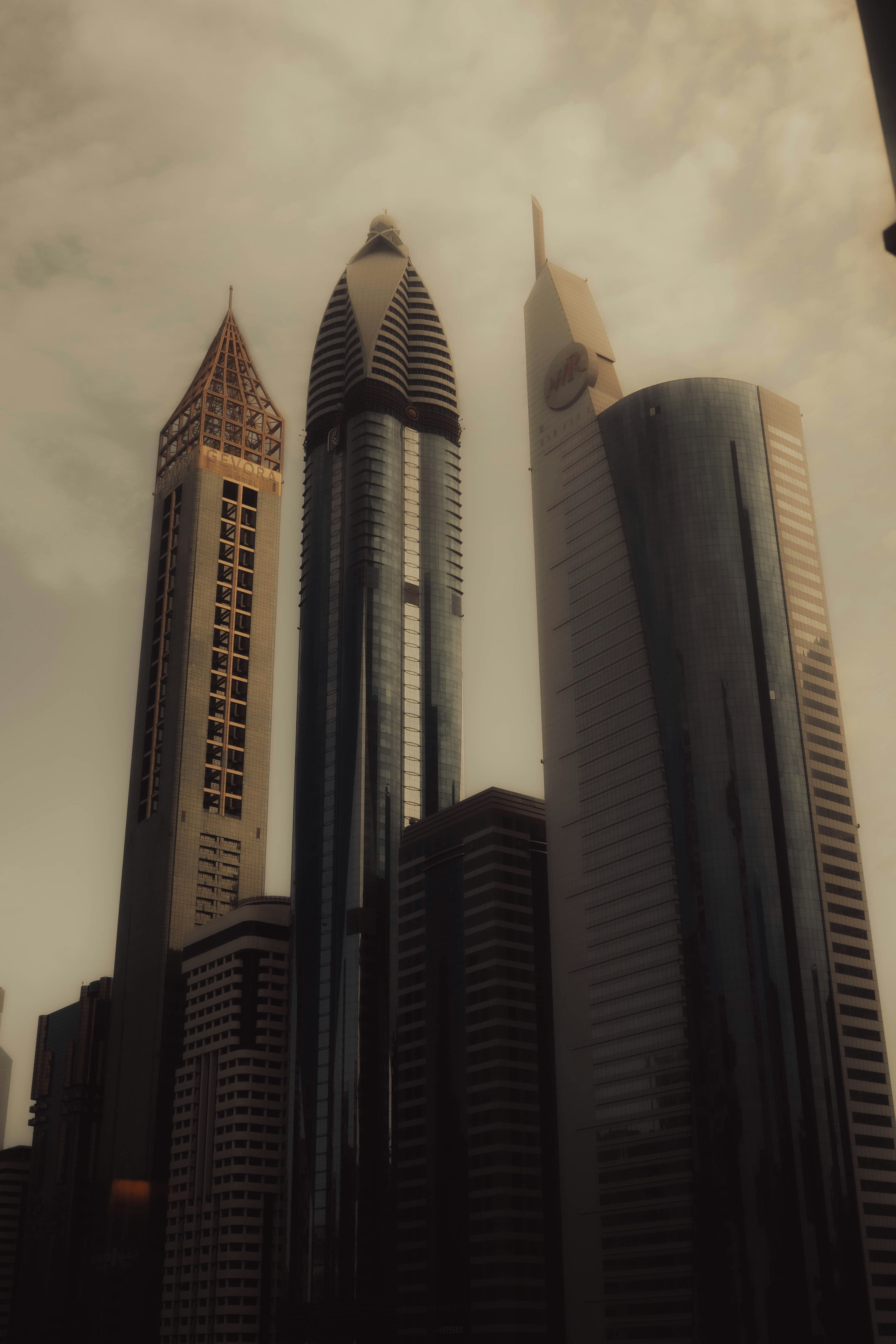Architectural Giants Against a Cloudy Canvas