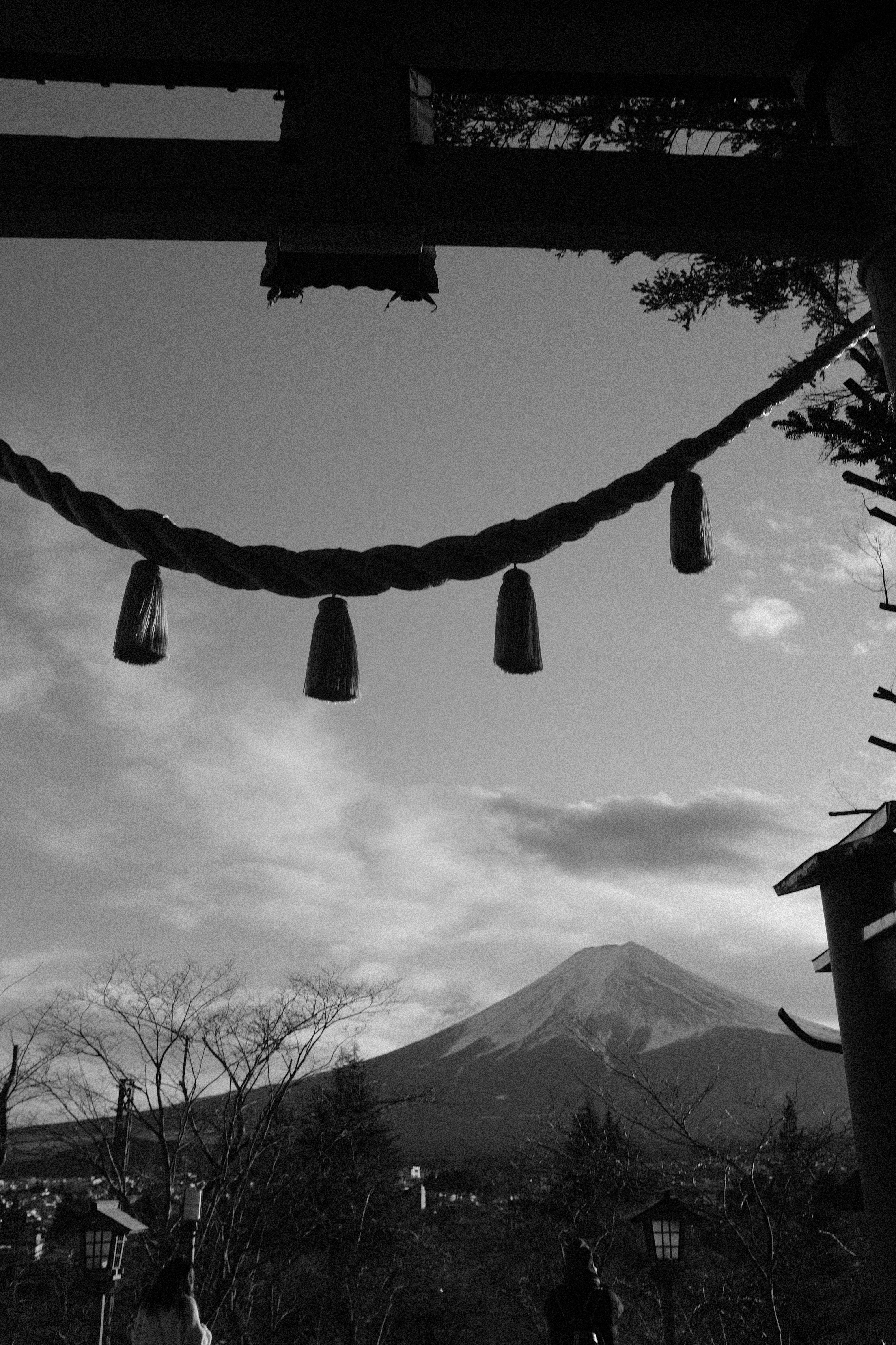 Sacred Silhouette: Mount Fuji Framed in Tradition