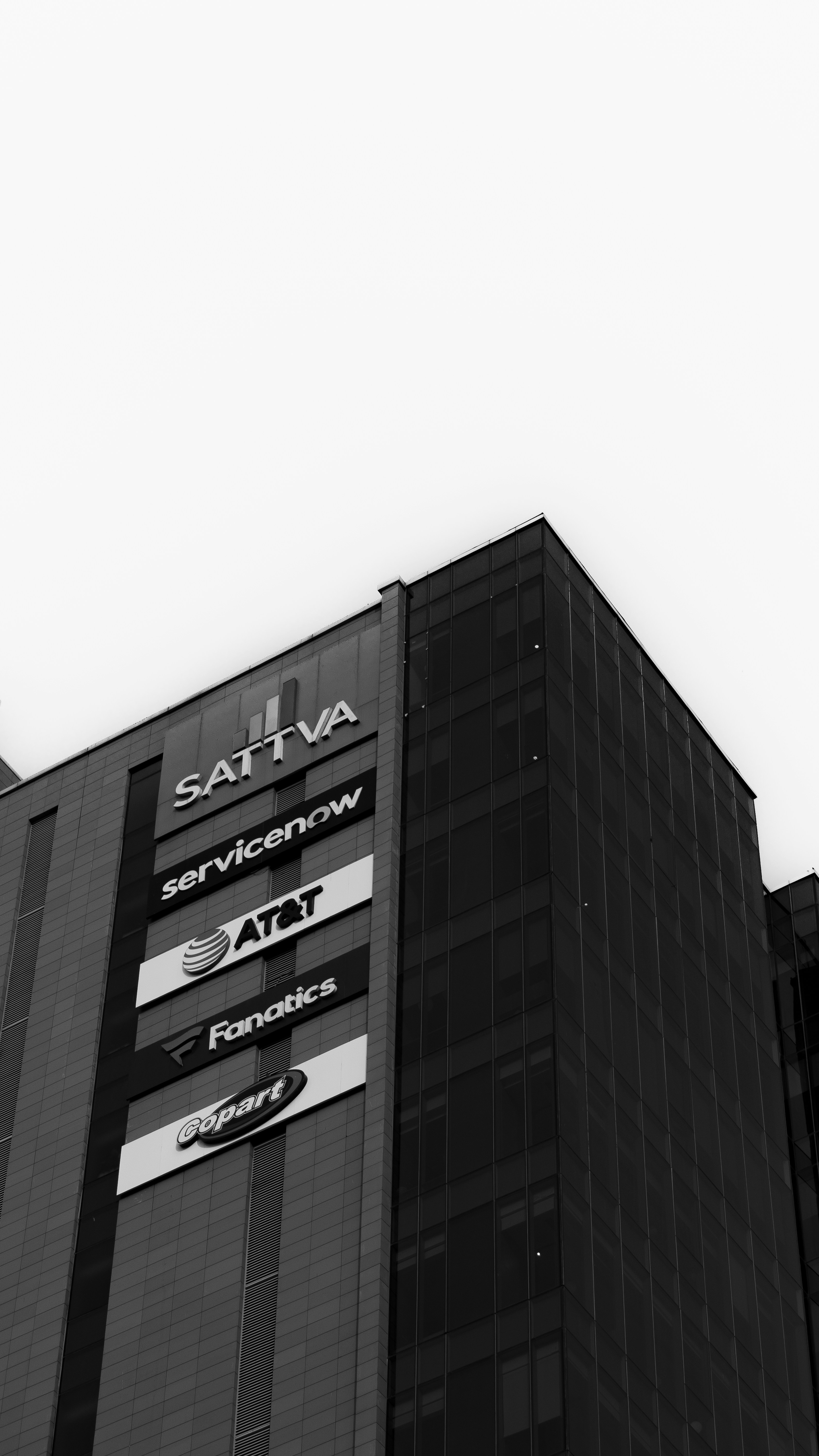 The building displays several company logos. photo – Free Wallpaper ...