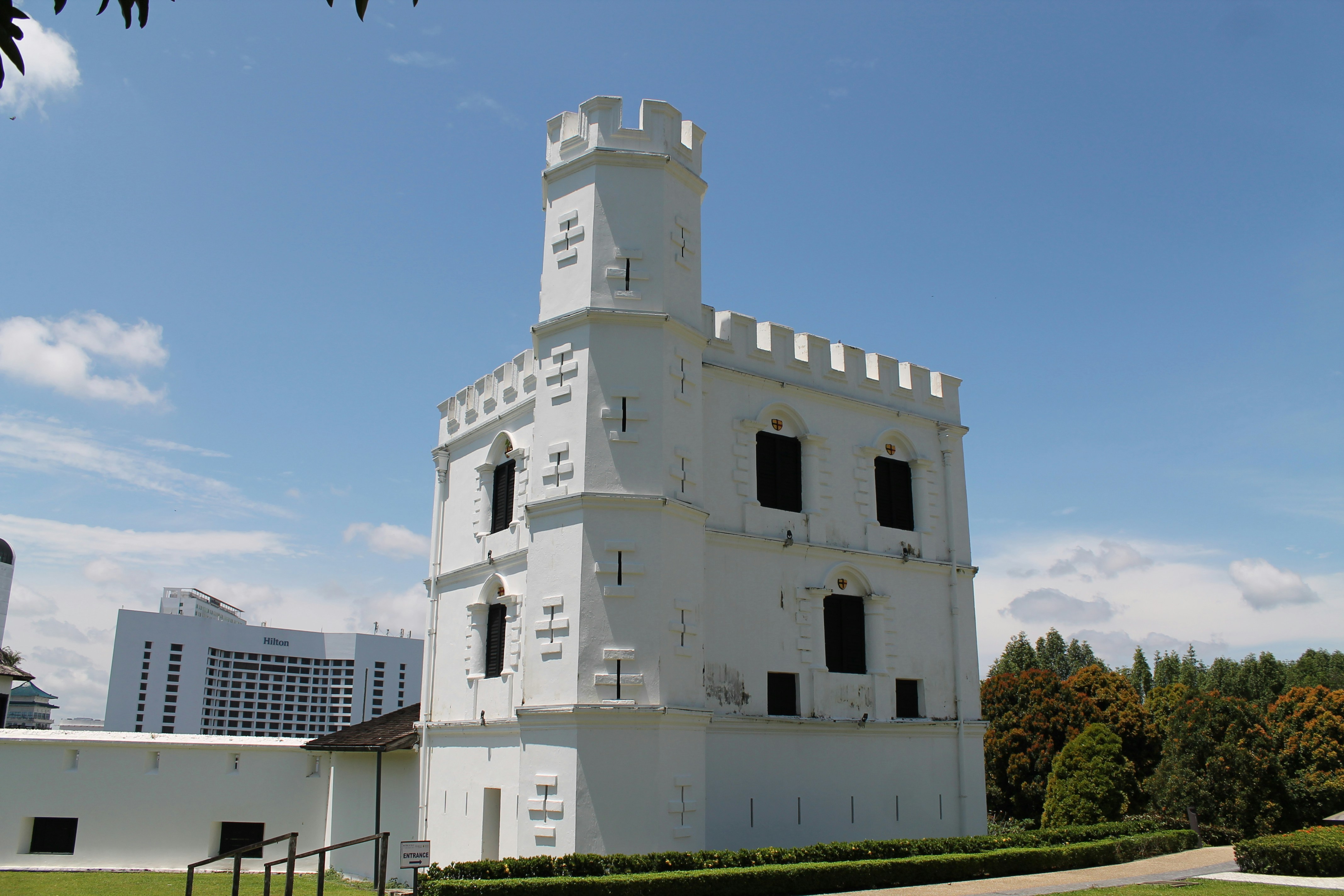 Ivory Fortress Tower: A Solitary Sentinel in the Park