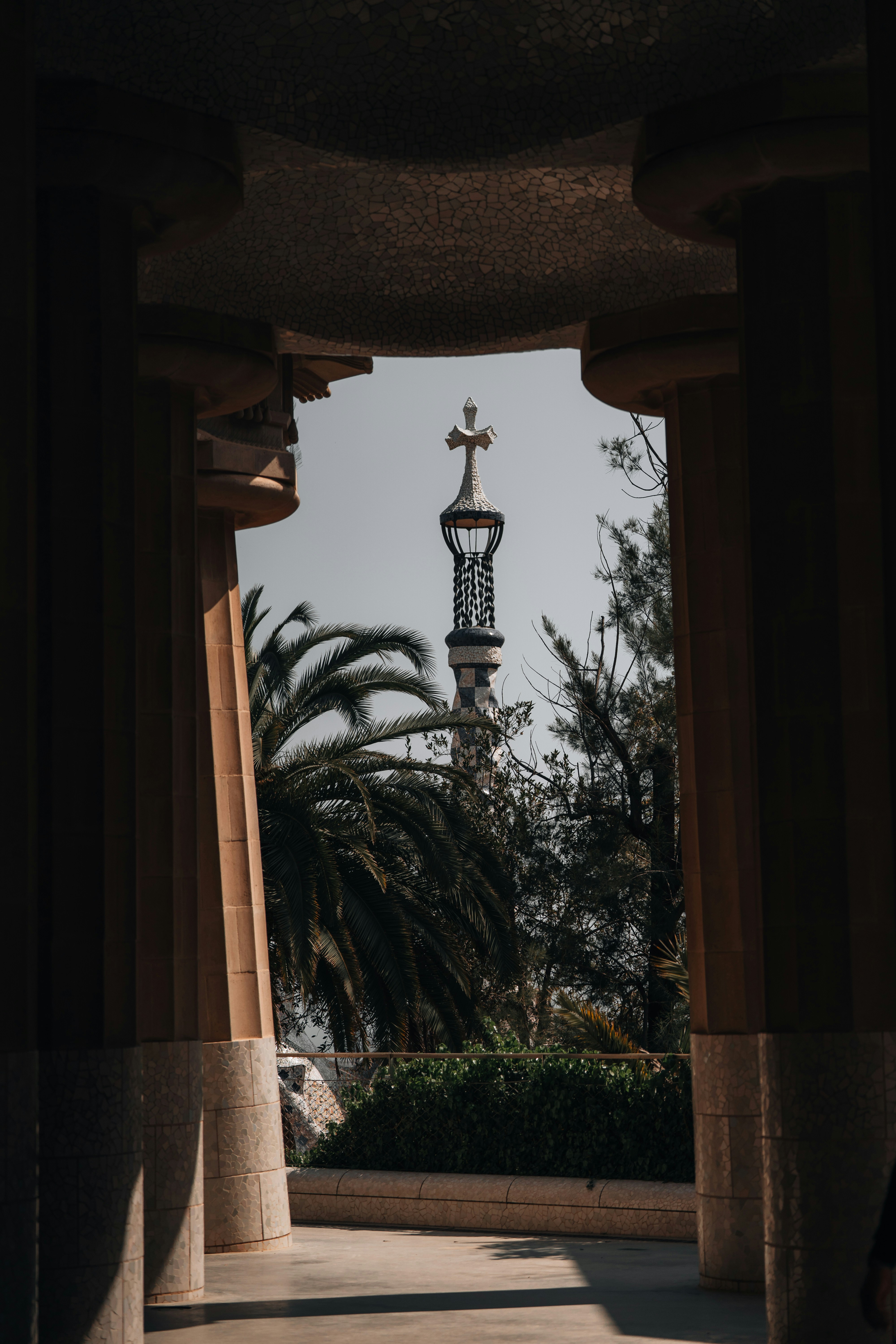 A tower is seen through an architectural frame. photo – Free Building ...