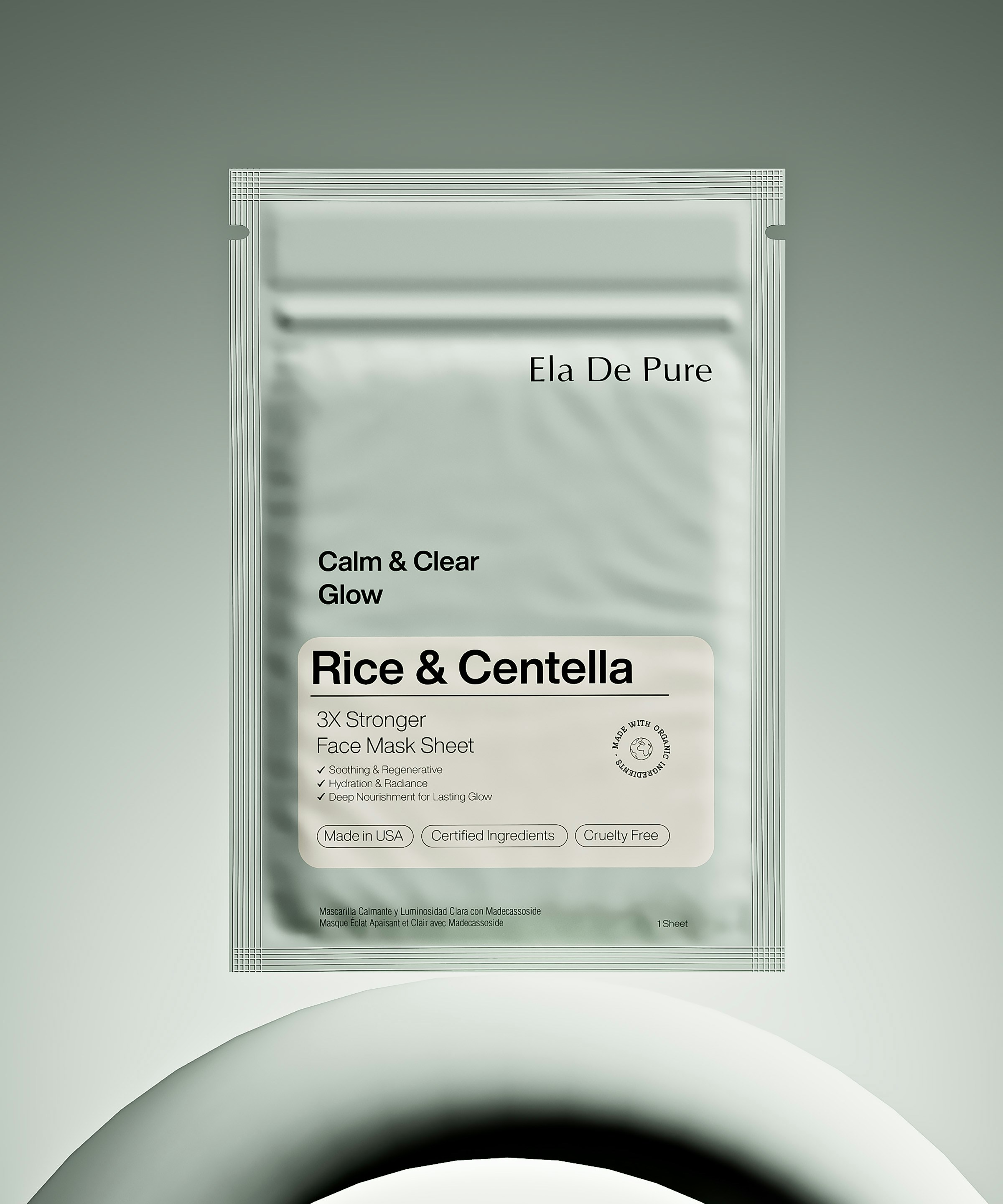 A face mask packet with rice & centella. photo – Free Elegant Image on ...