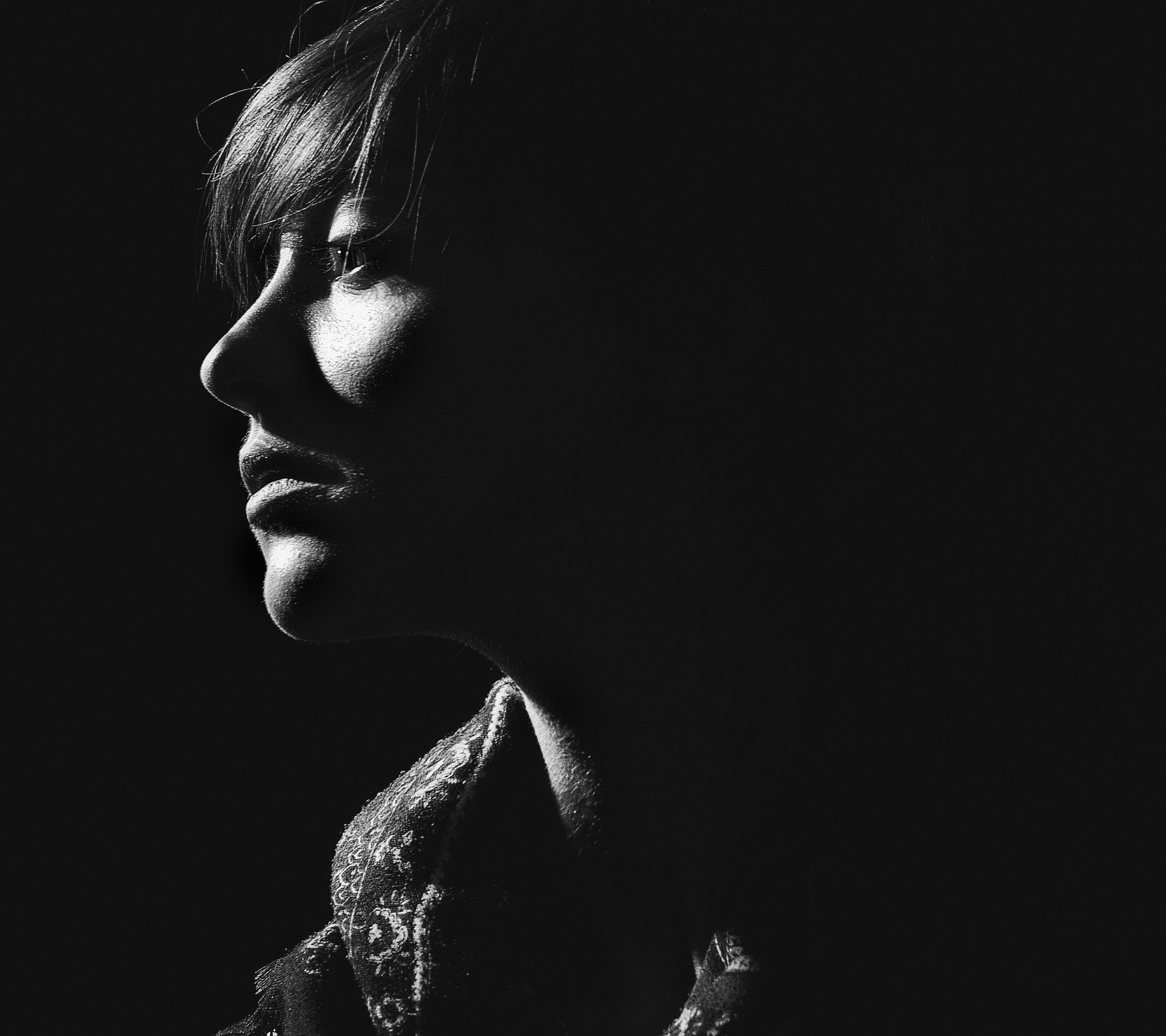 A woman's profile, illuminated in dramatic lighting. photo – Free ...
