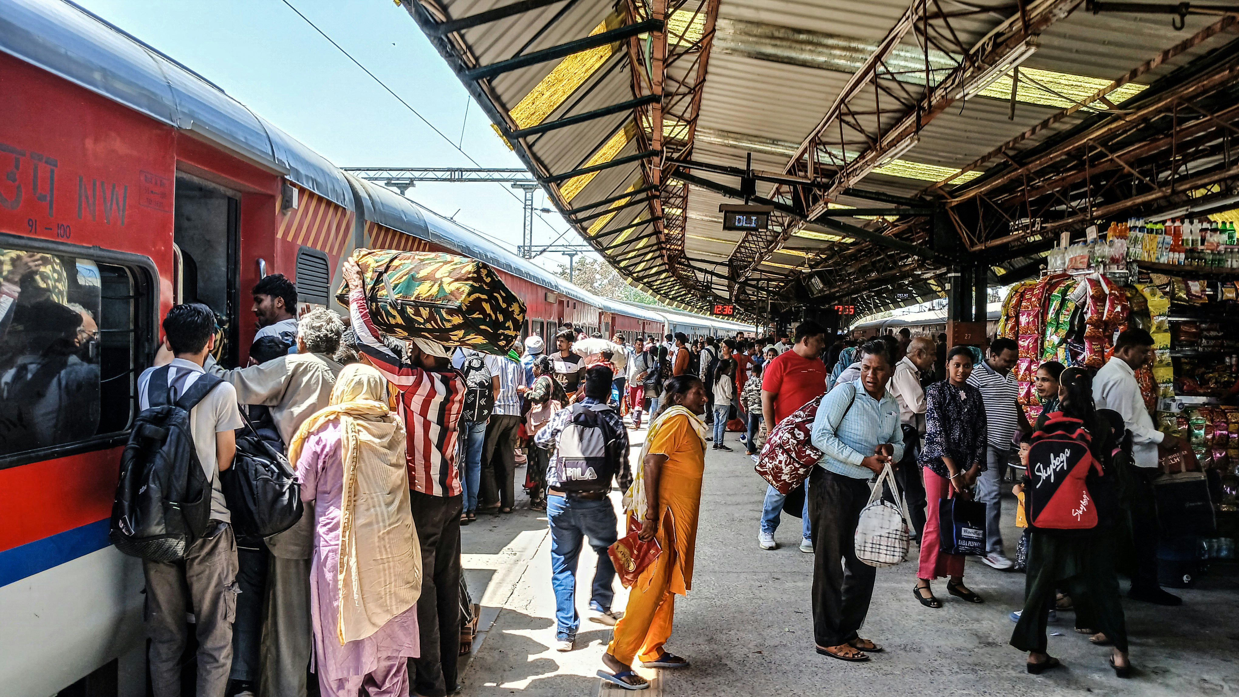 Bustling Platform: A Glimpse into Delhi's Railway Pulse
