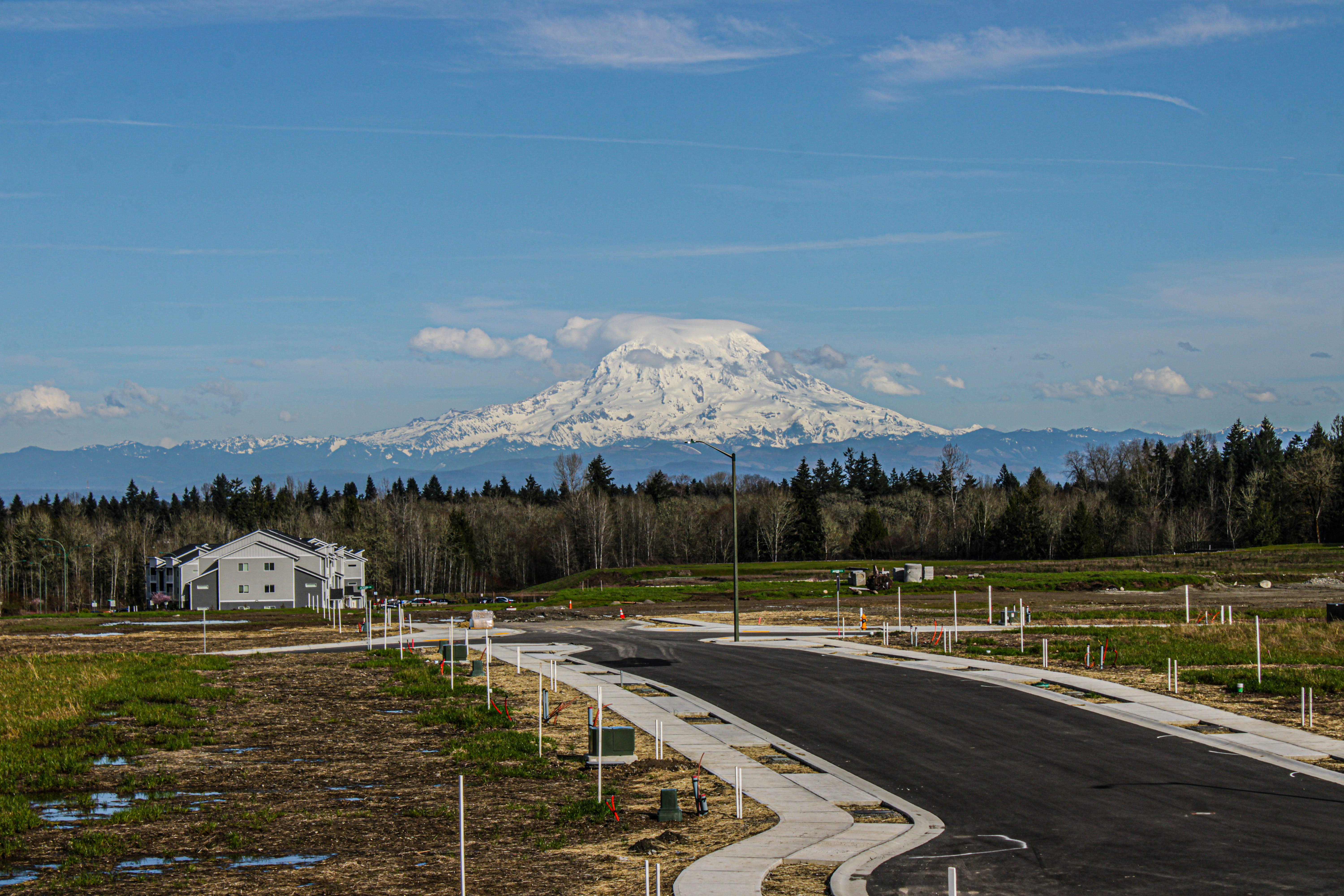 Mountaintop Horizon Beyond Suburban Streets