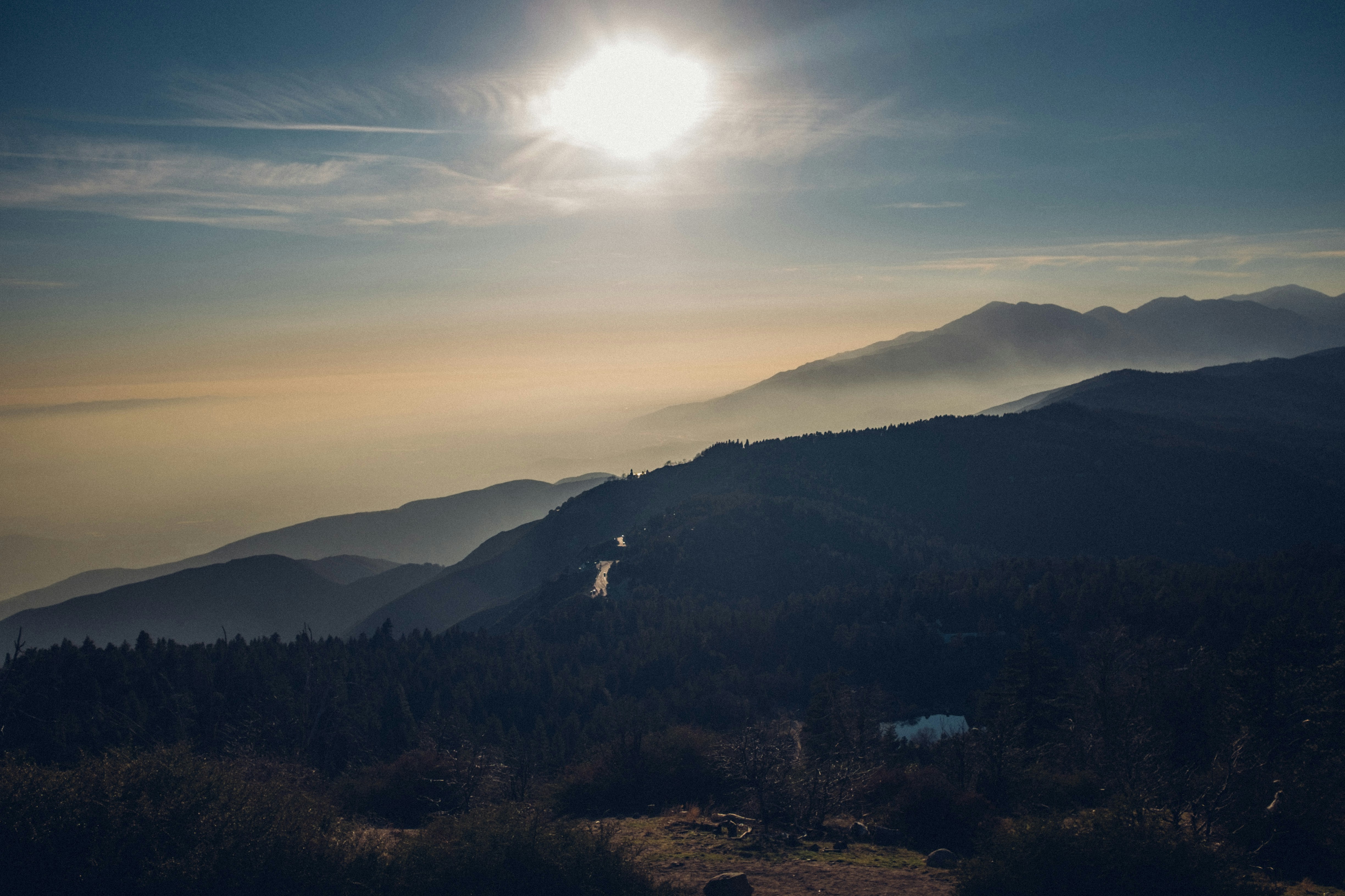 Veil of Mist Over Mountain Ridges