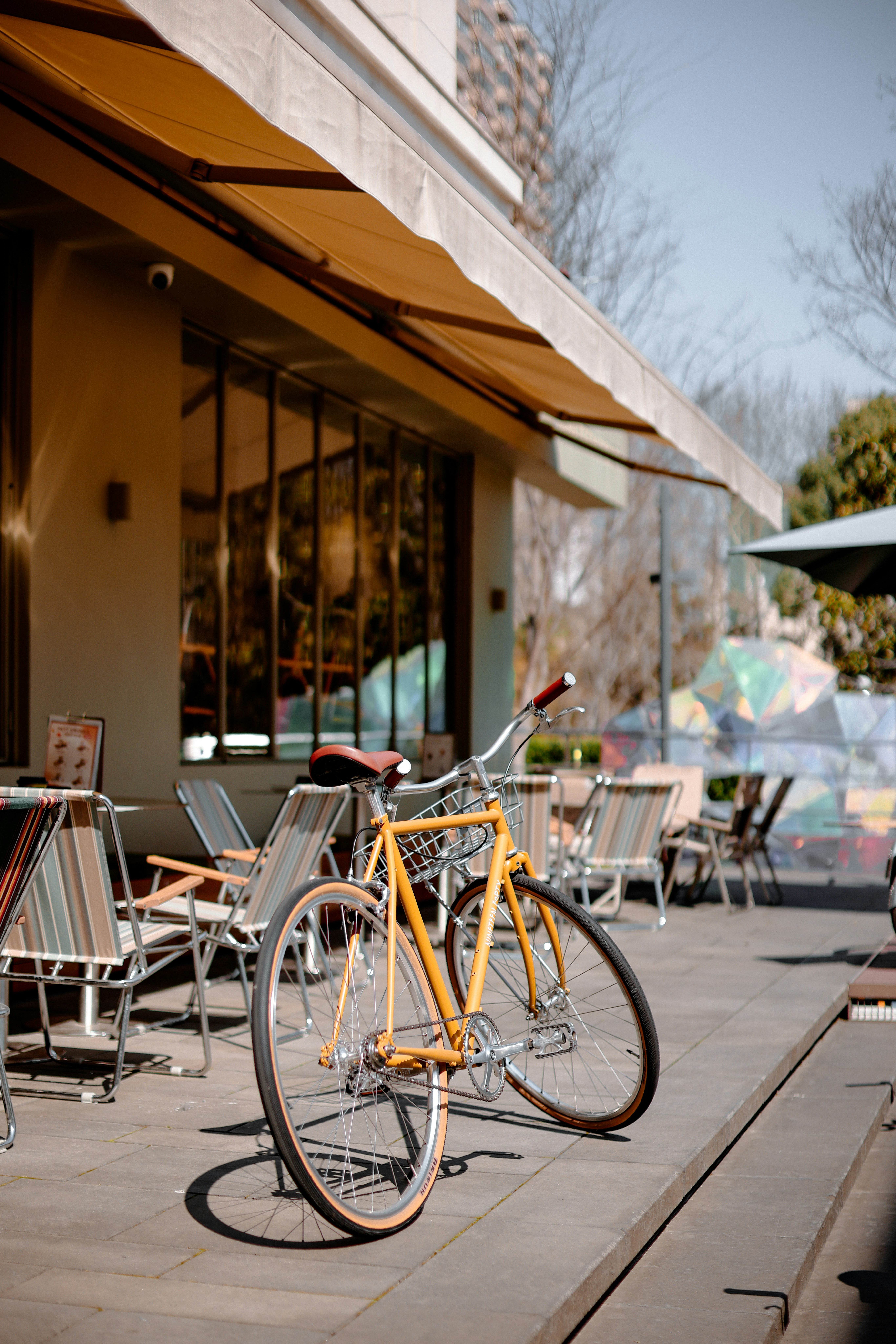 Yellow vintage bicycle