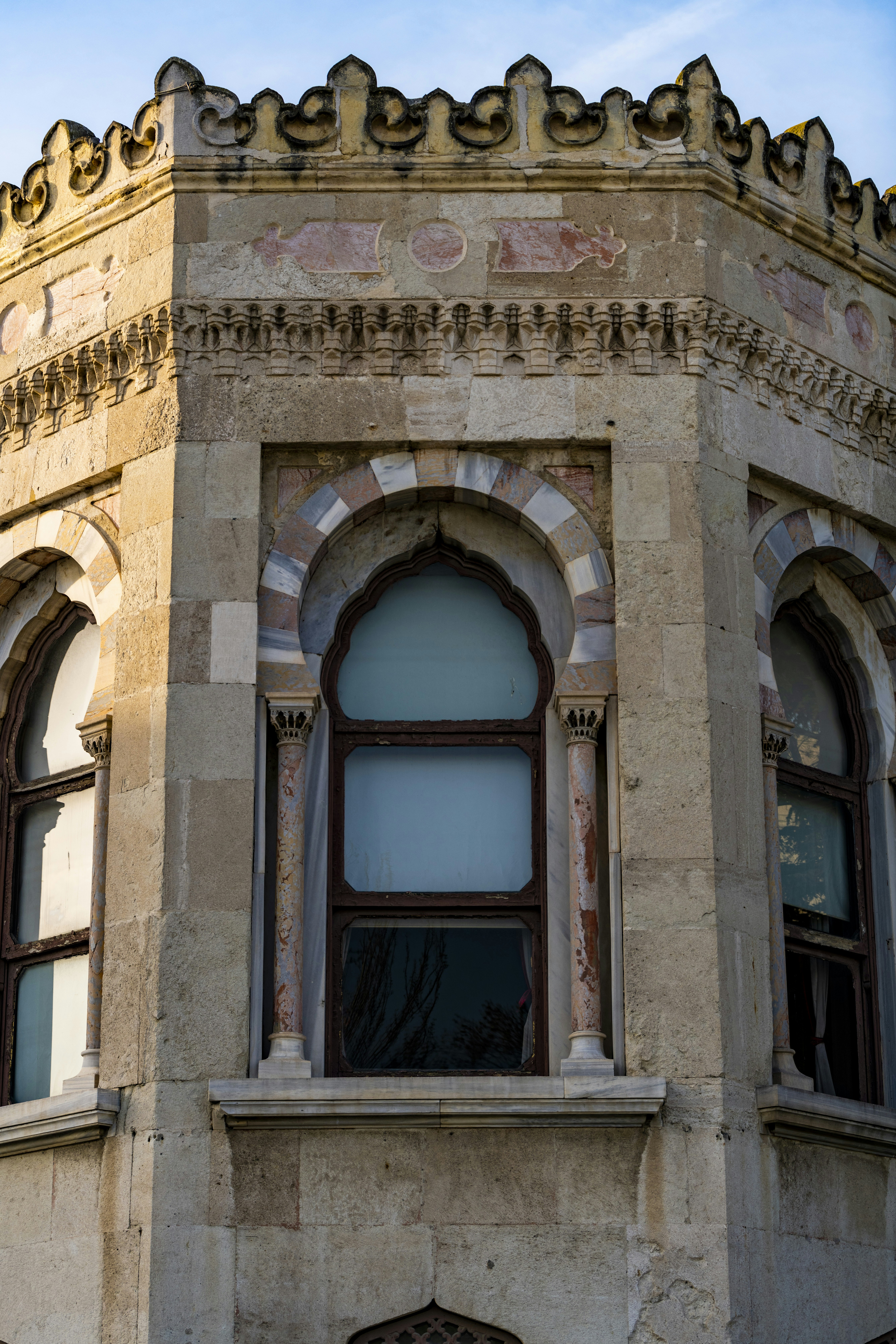 Architectural Elegance: Intricate Stonework of a Historic Facade