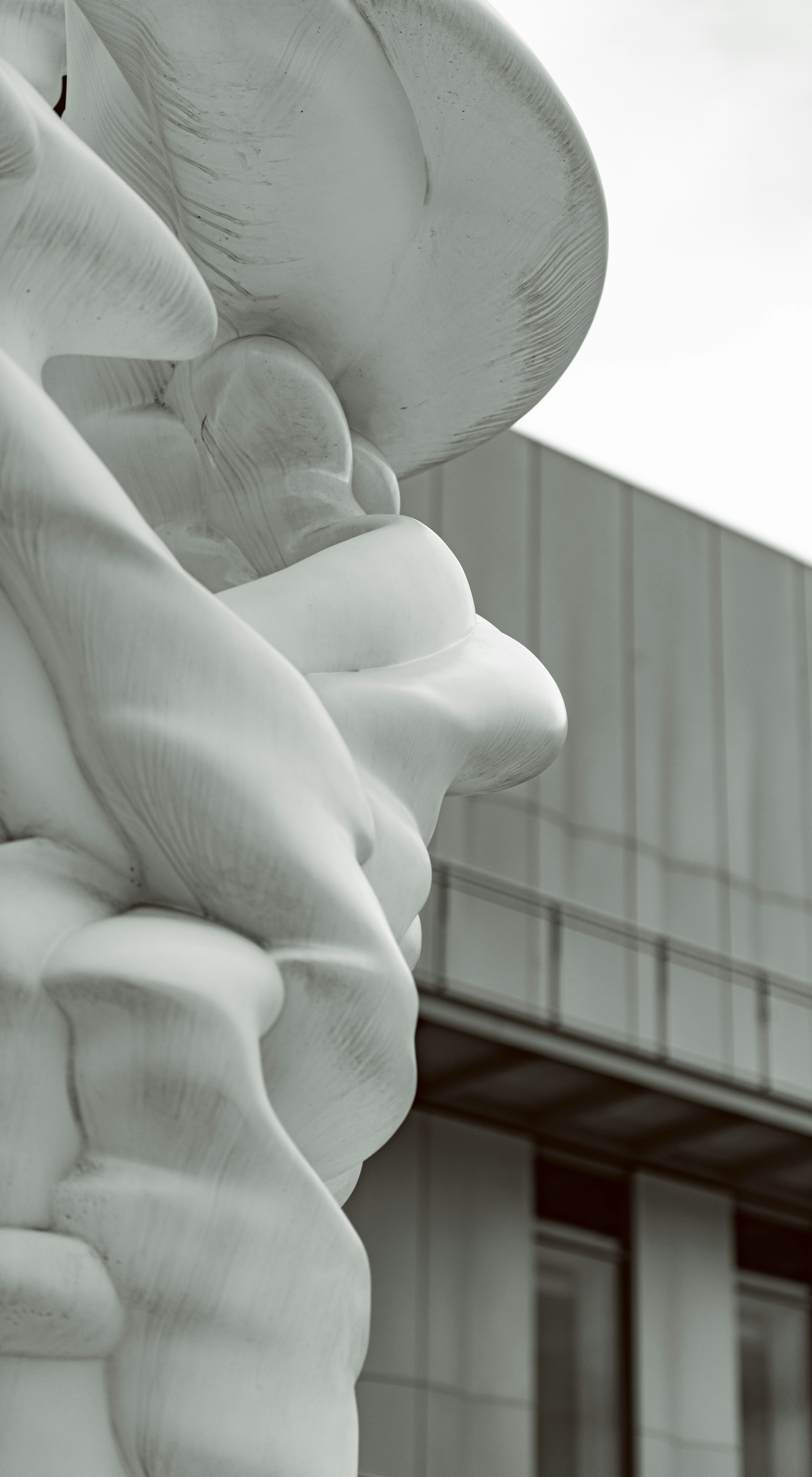 Folded Marble in Conversation with Glass and Steel
