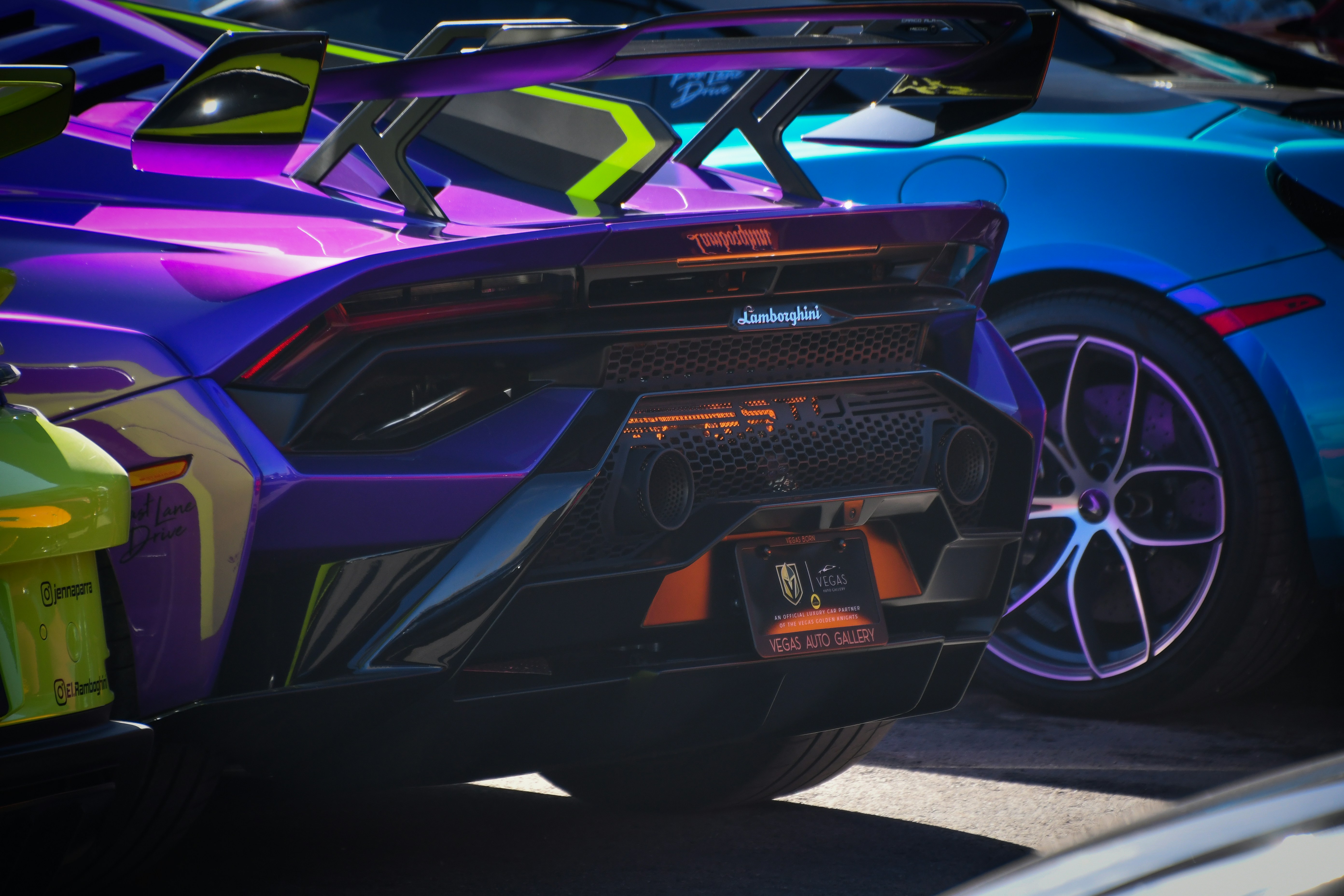 Vivid Exit: Tail Louvers and Neon Stripes of a Turquoise-Blue Exotic
