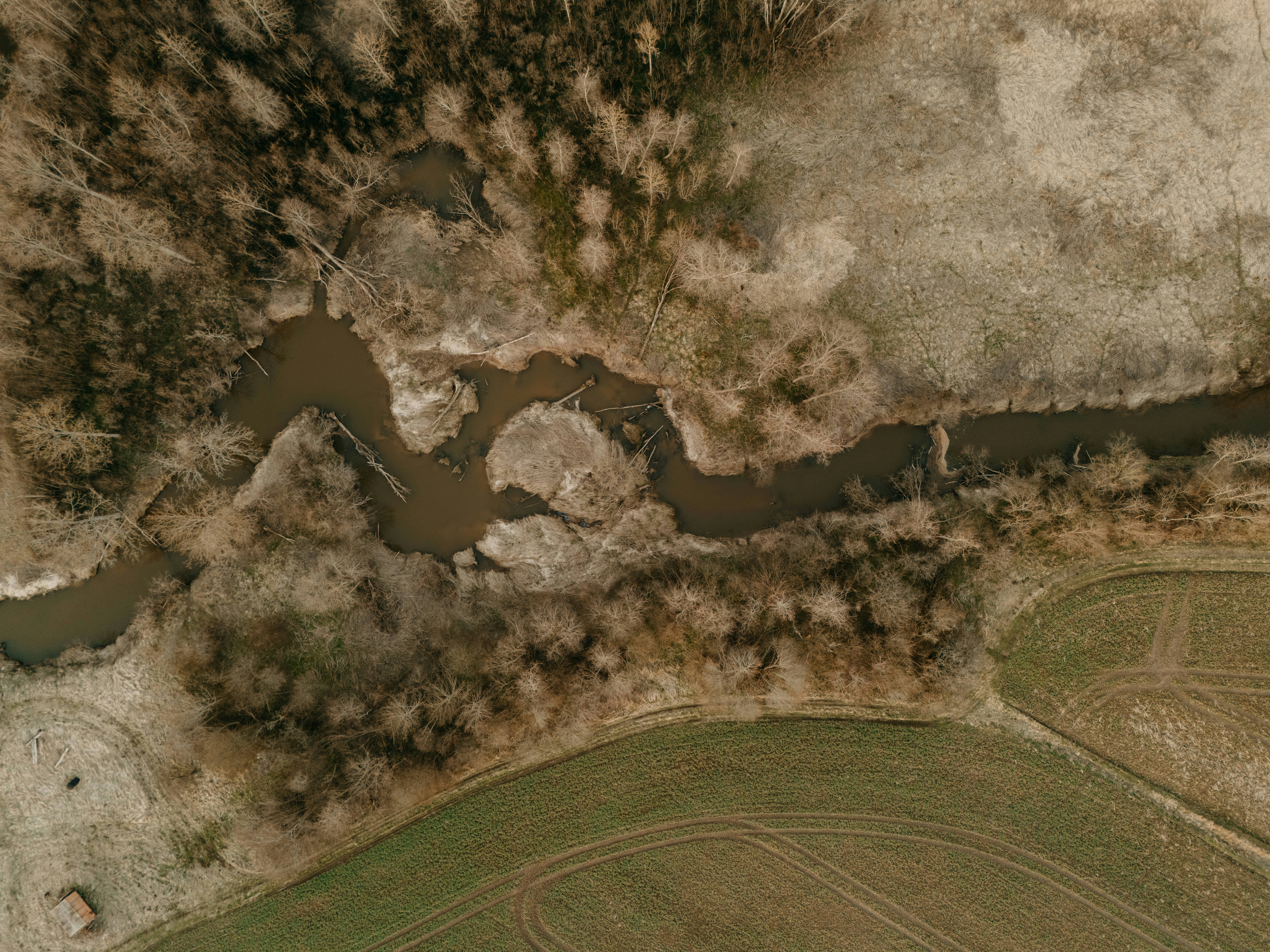 Una vista aérea de un río sinuoso. foto – Imagen de Bosque gratuita en ...