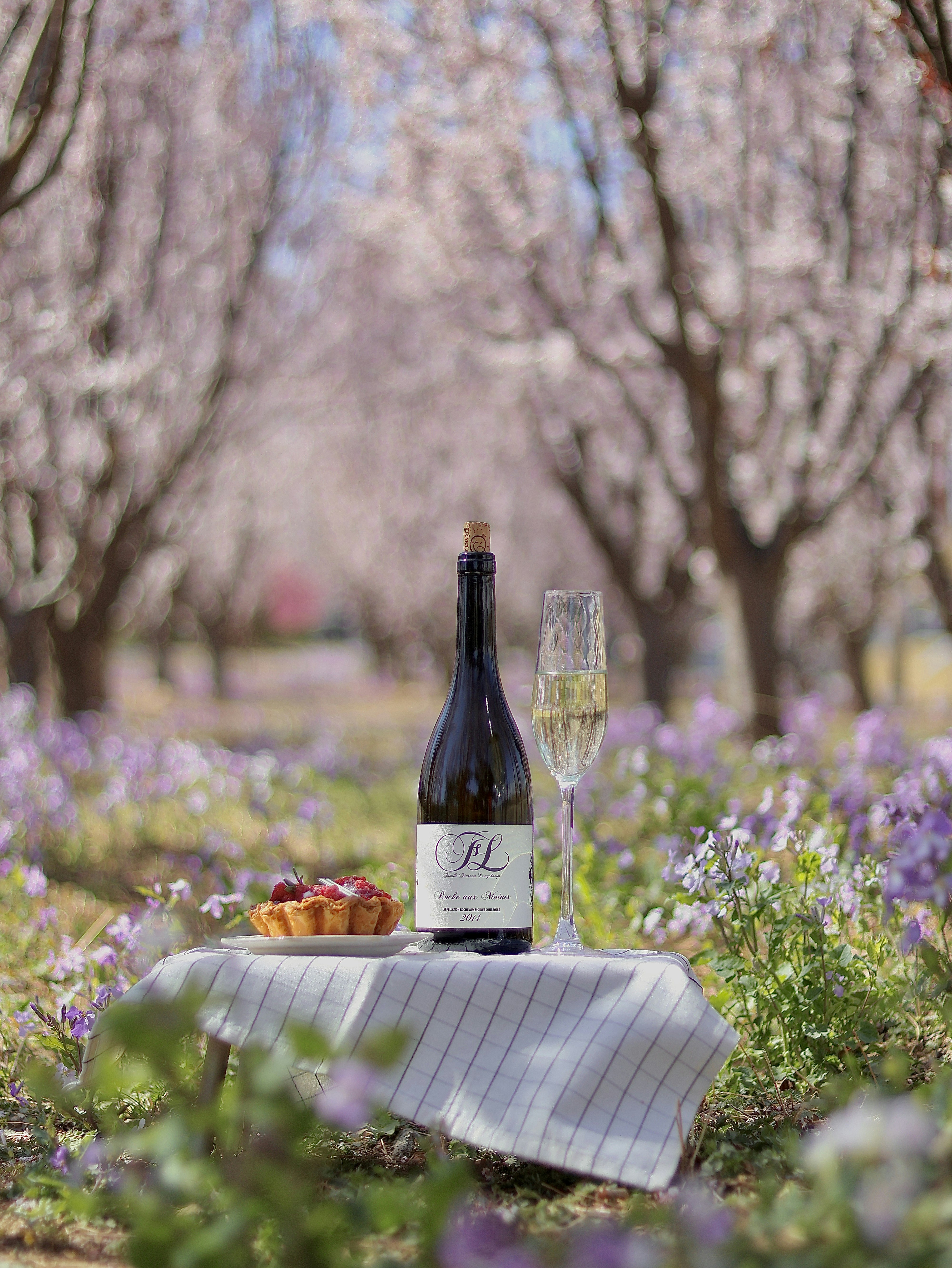 Orchard Elegance: A Toast Among Blossoms