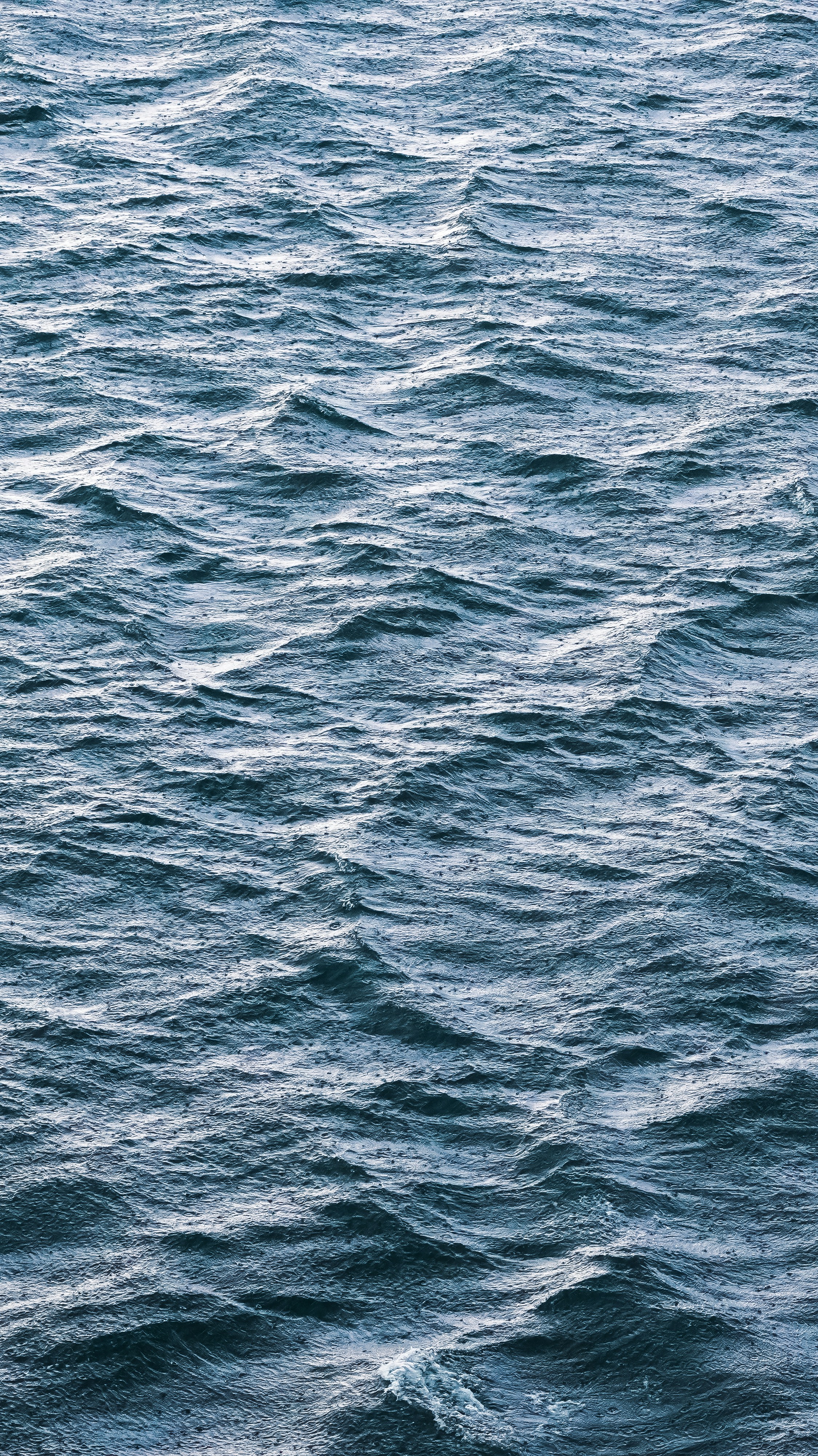 Rippling ocean surface with intricate wave patterns under soft natural light.
