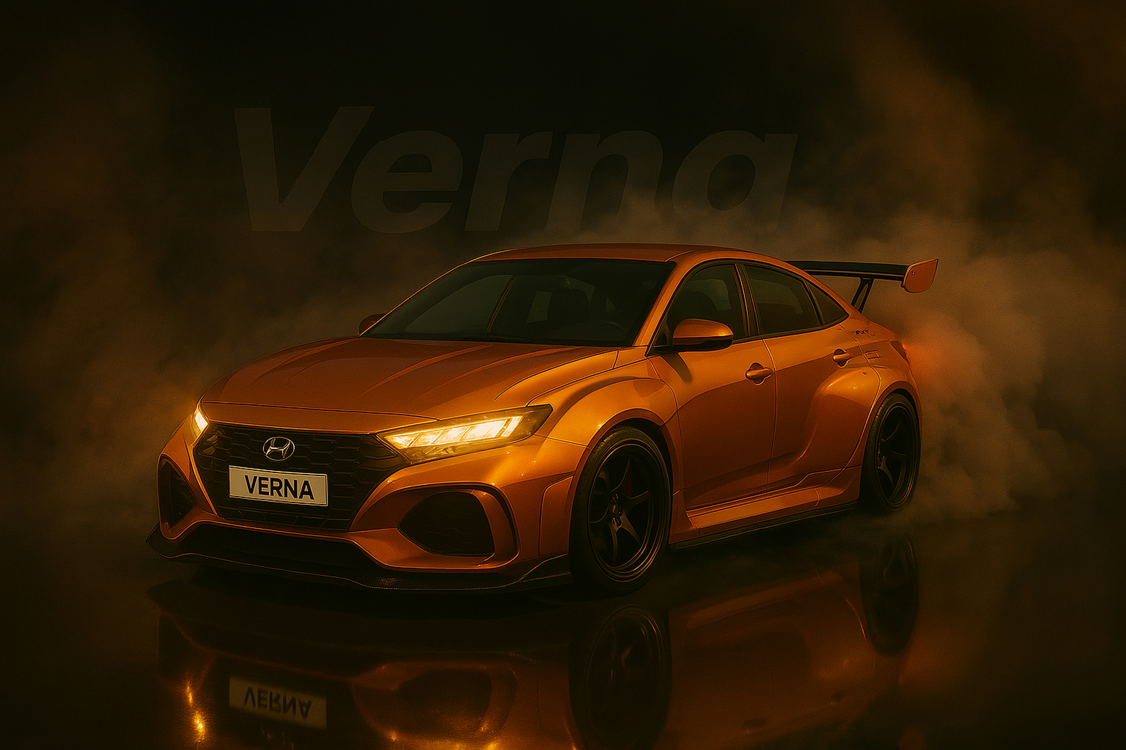 A modified hyundai verna car is shown in the image. photo – Free Car ...