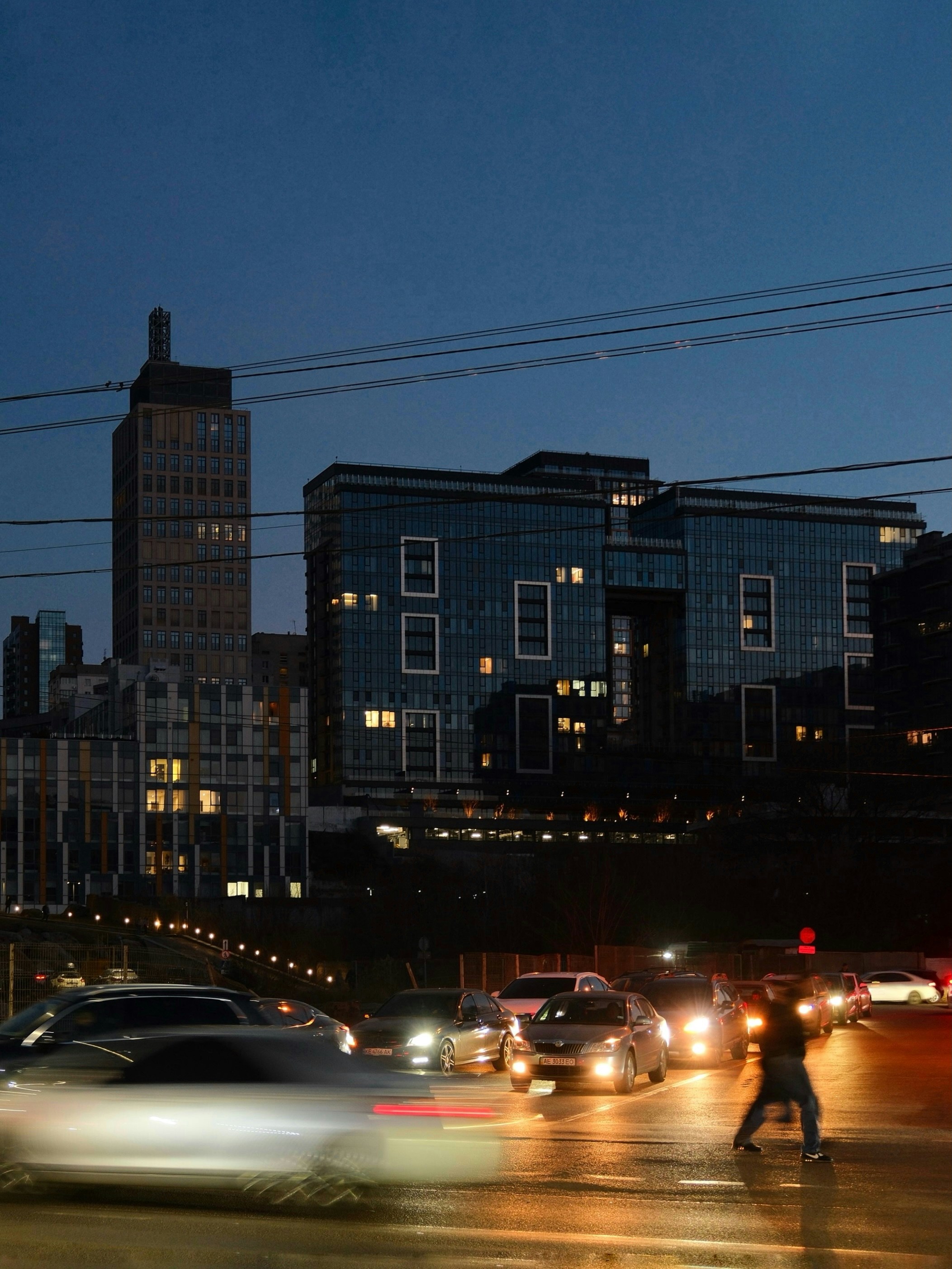 Photo spot at City Crossing at Dusk: Neon Trails and Glass Towers