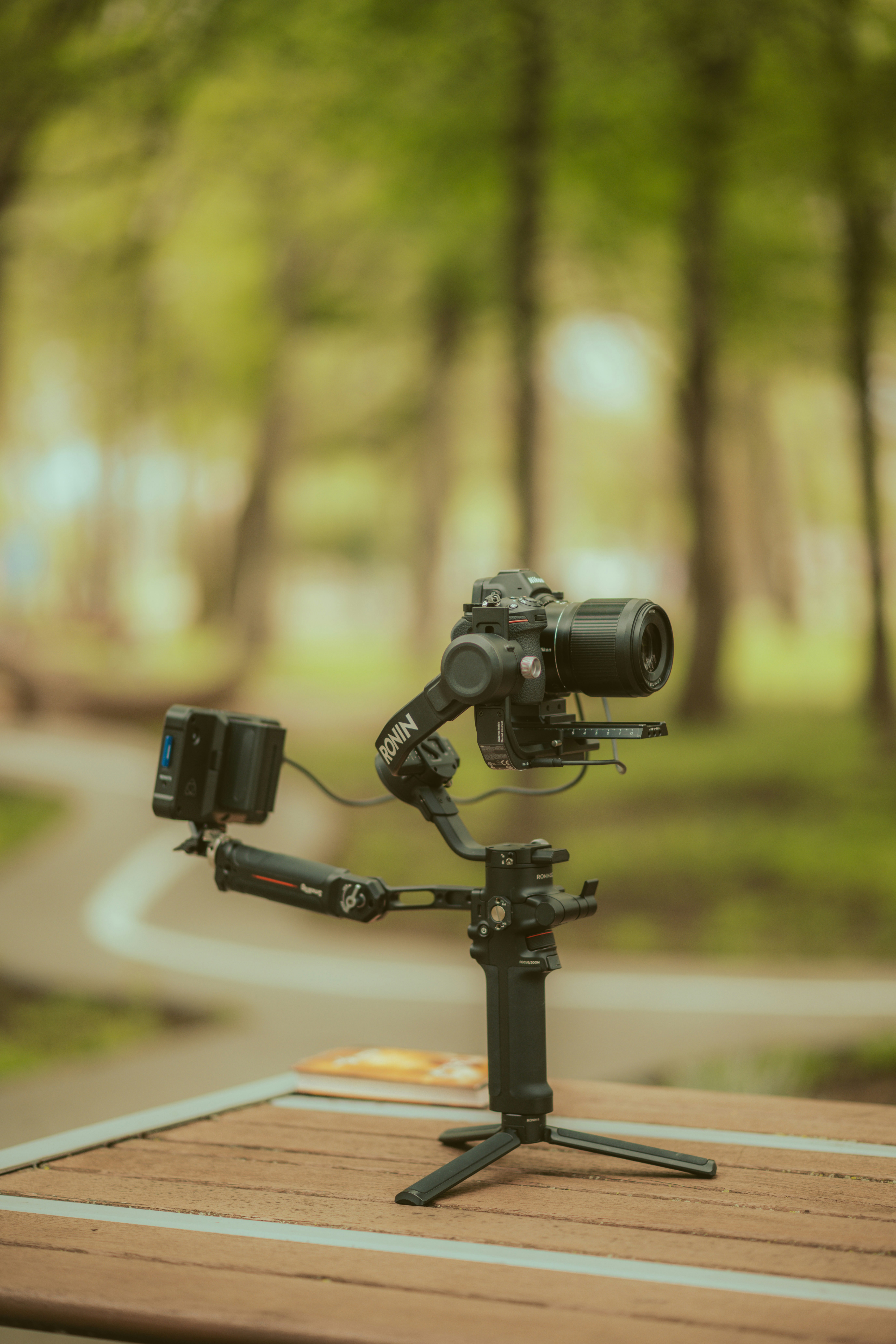 Camera setup ready for filming outdoors. photo – Free Photo Image on ...