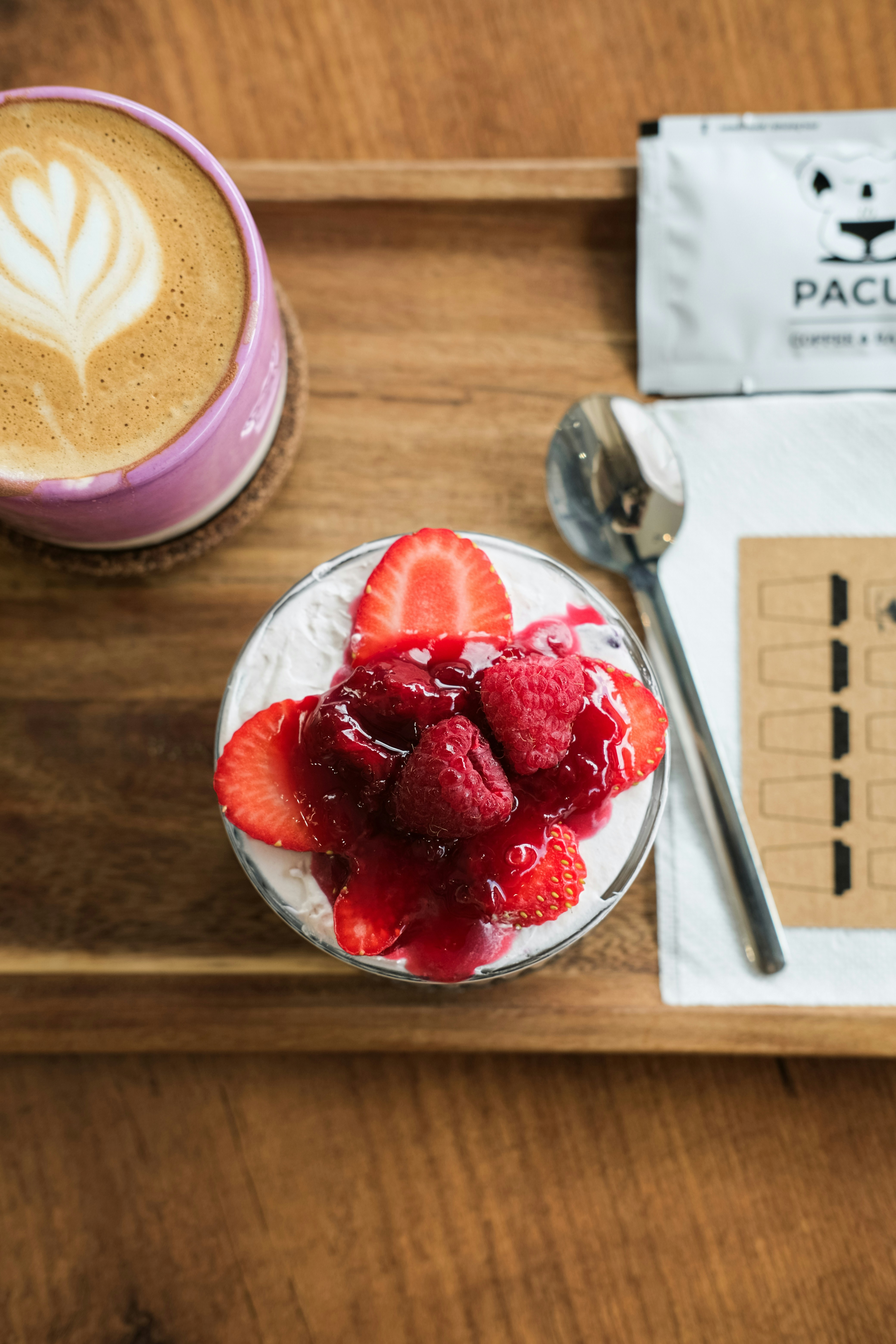 Berry Cloud in a Glass: a Breakfast Moment on Wood