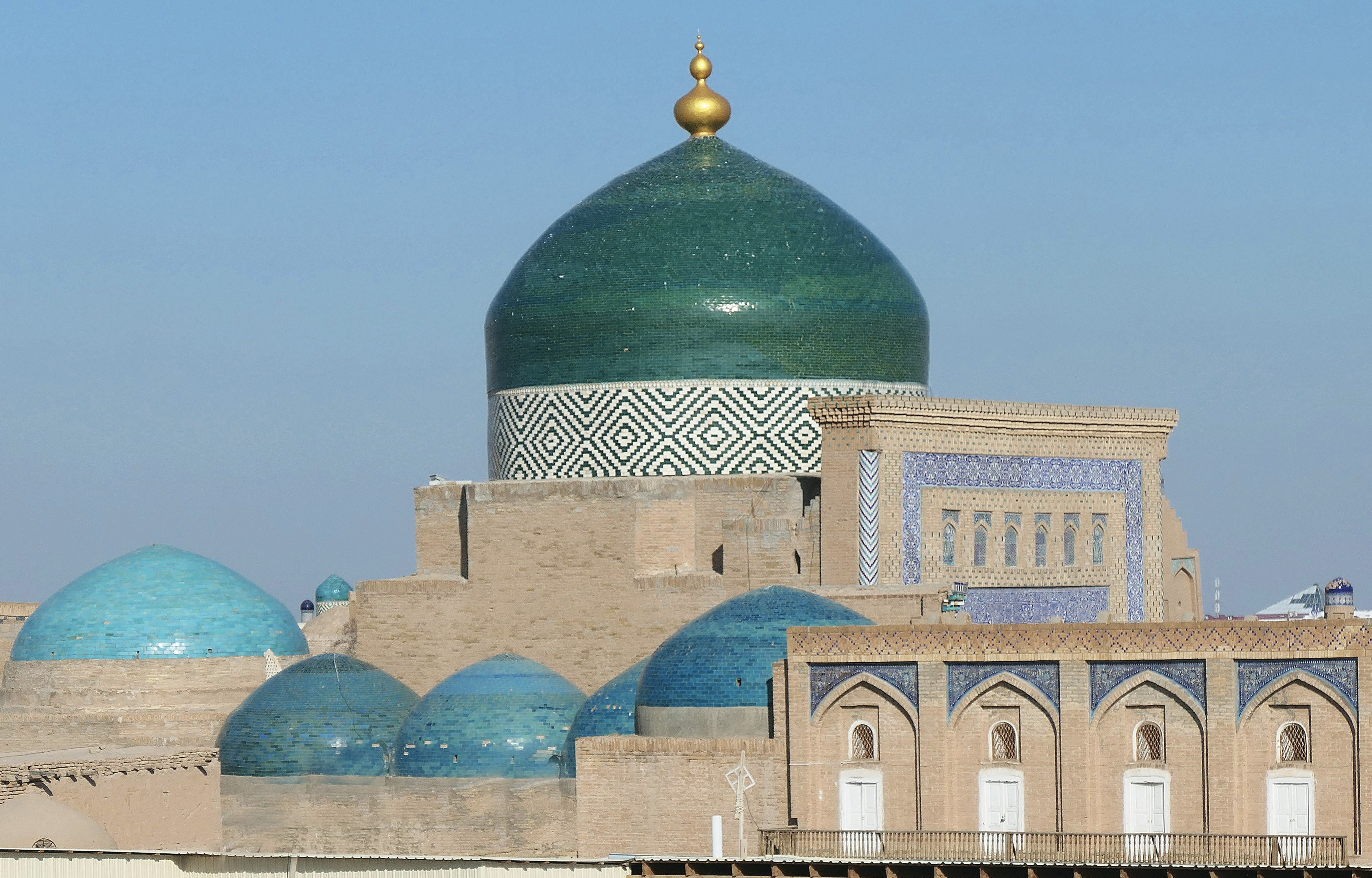 Turquoise domes of an ancient structure. photo – Free Mosque Image on ...