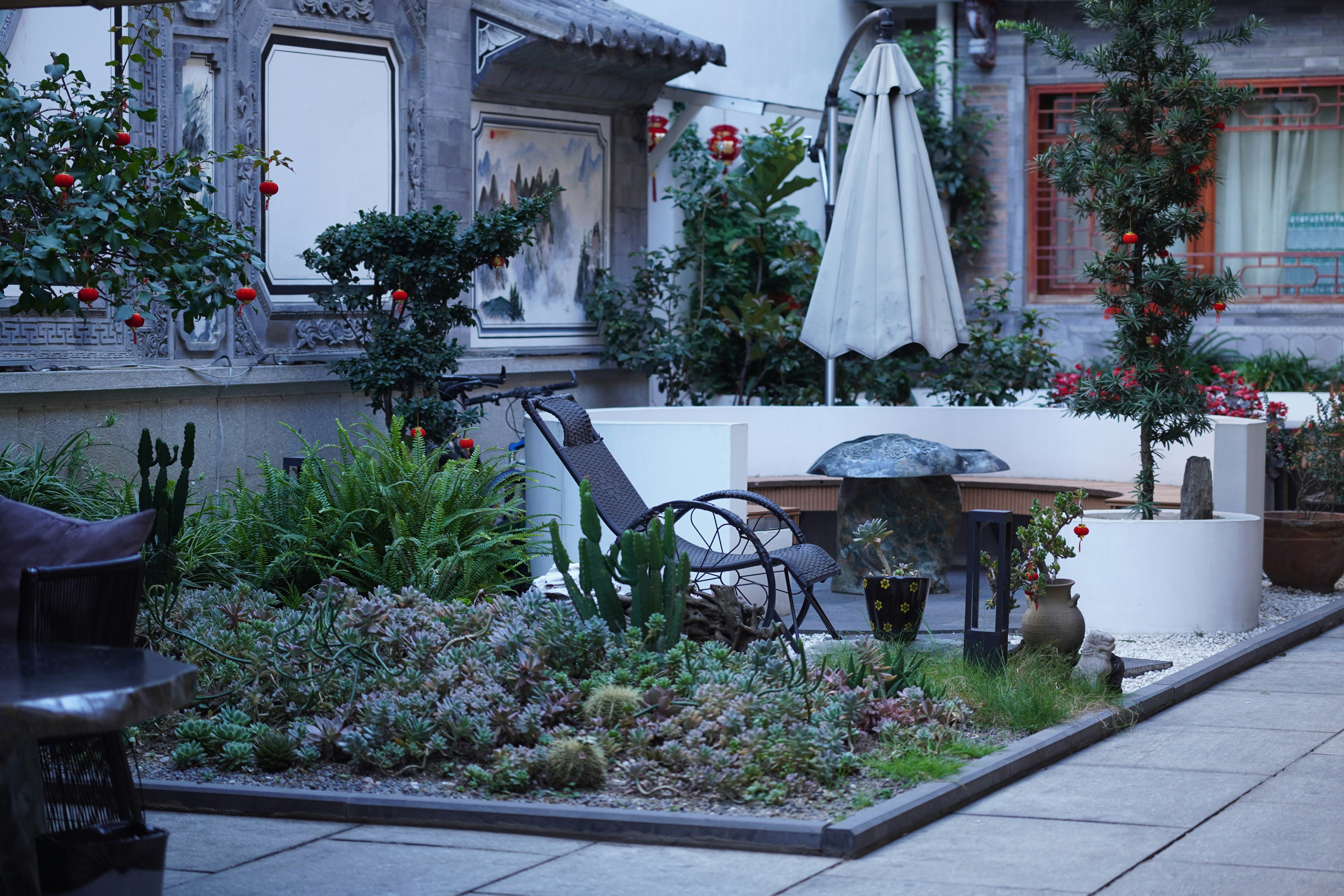 Whispering Courtyard Garden with Sunlit Seating