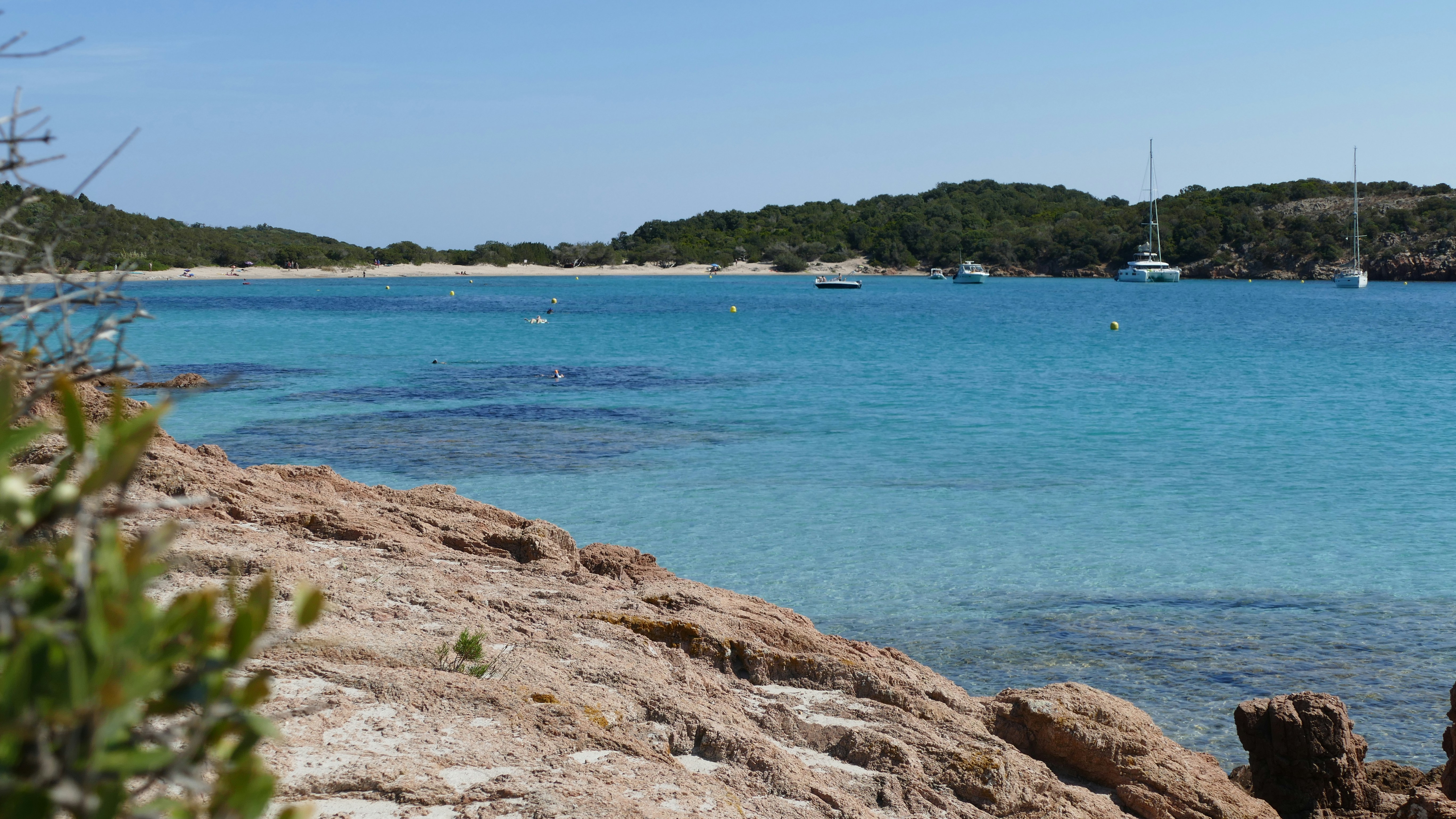Cerulean Harbor: Rocky Foreshore and a Fleet of Quiet Sails