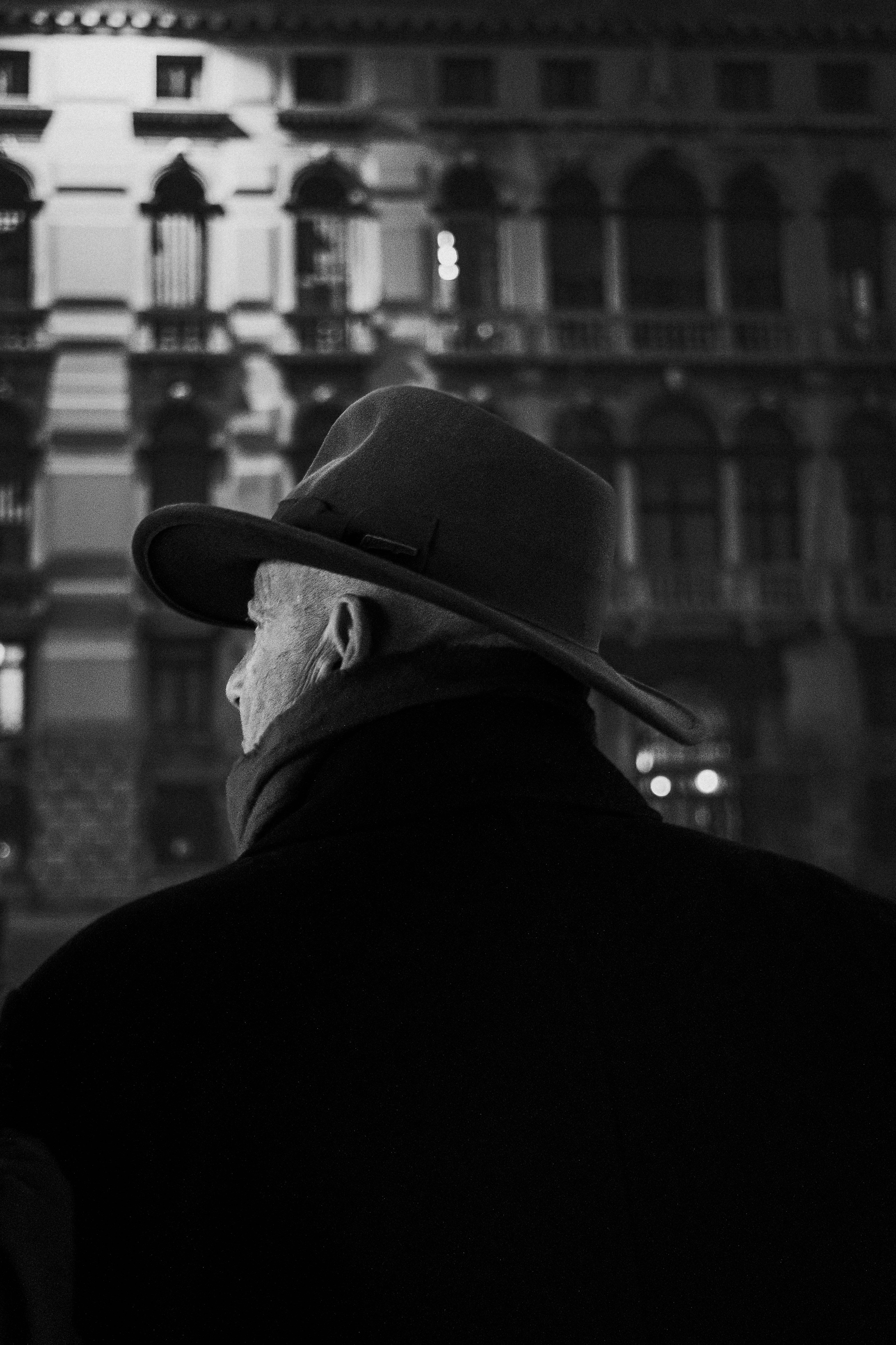 Silhouetted Contemplation in Venetian Twilight