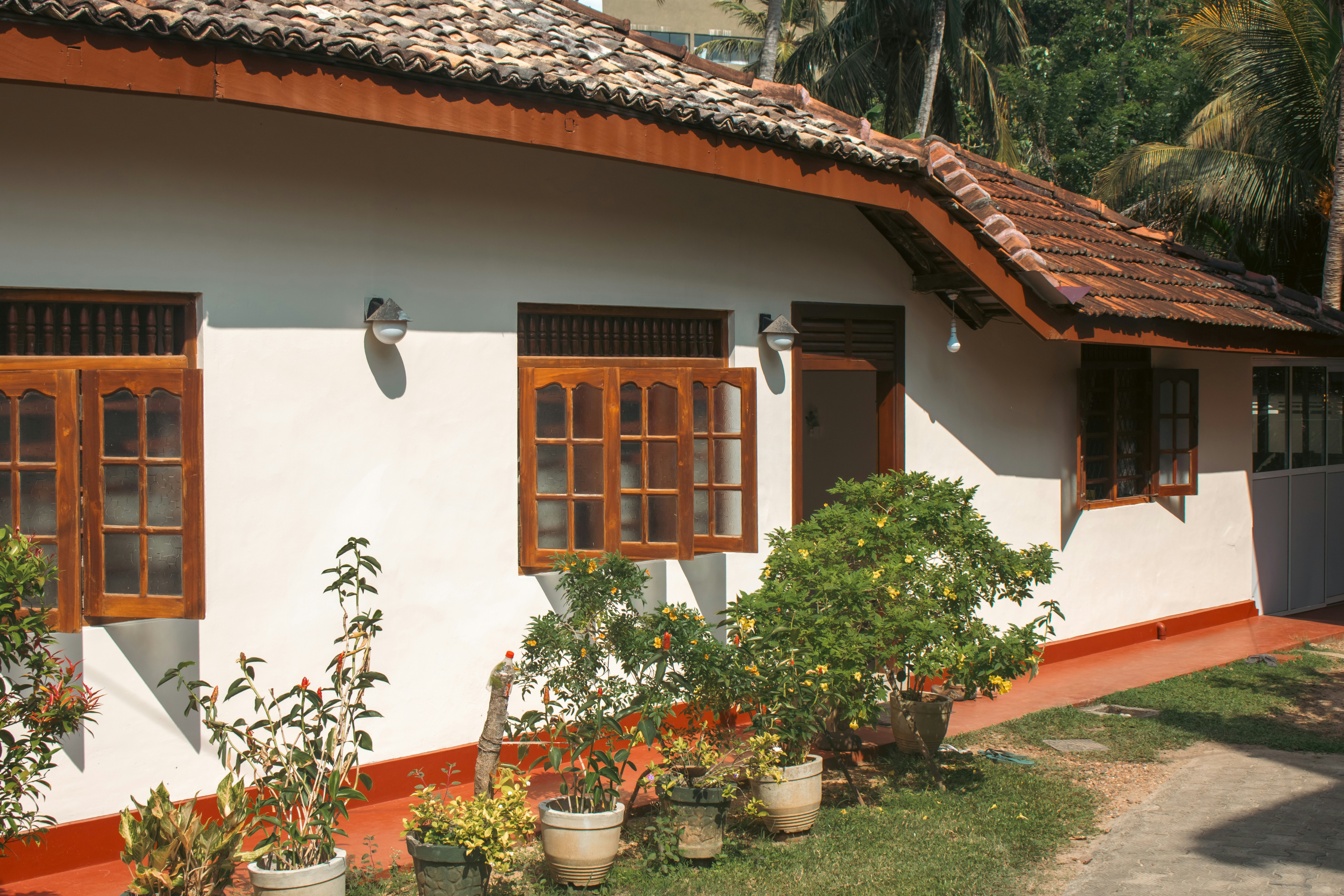 The facade of a single-story building in Mirissa, Sri Lanka.