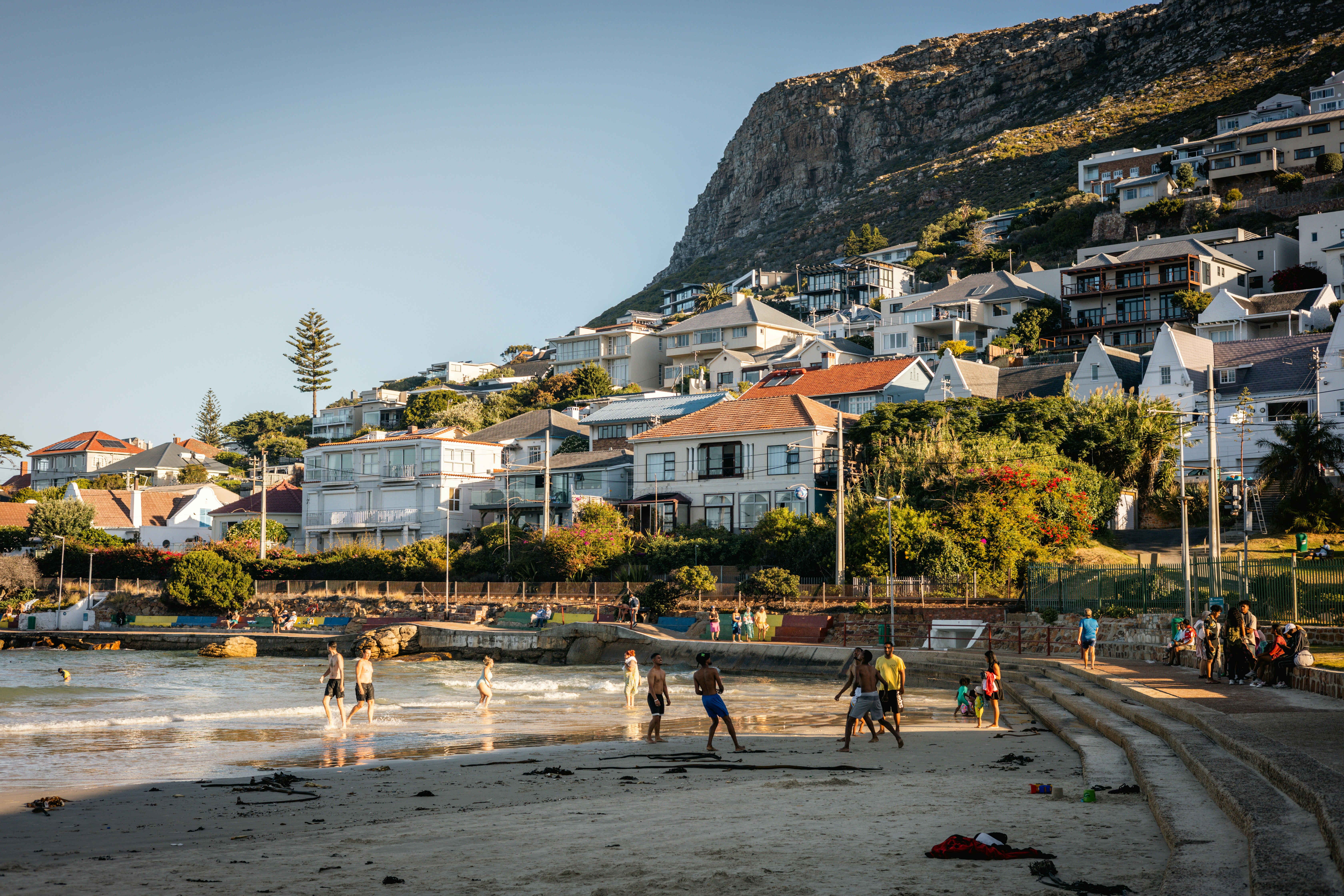 Beach scene at Fish Hoek beach.