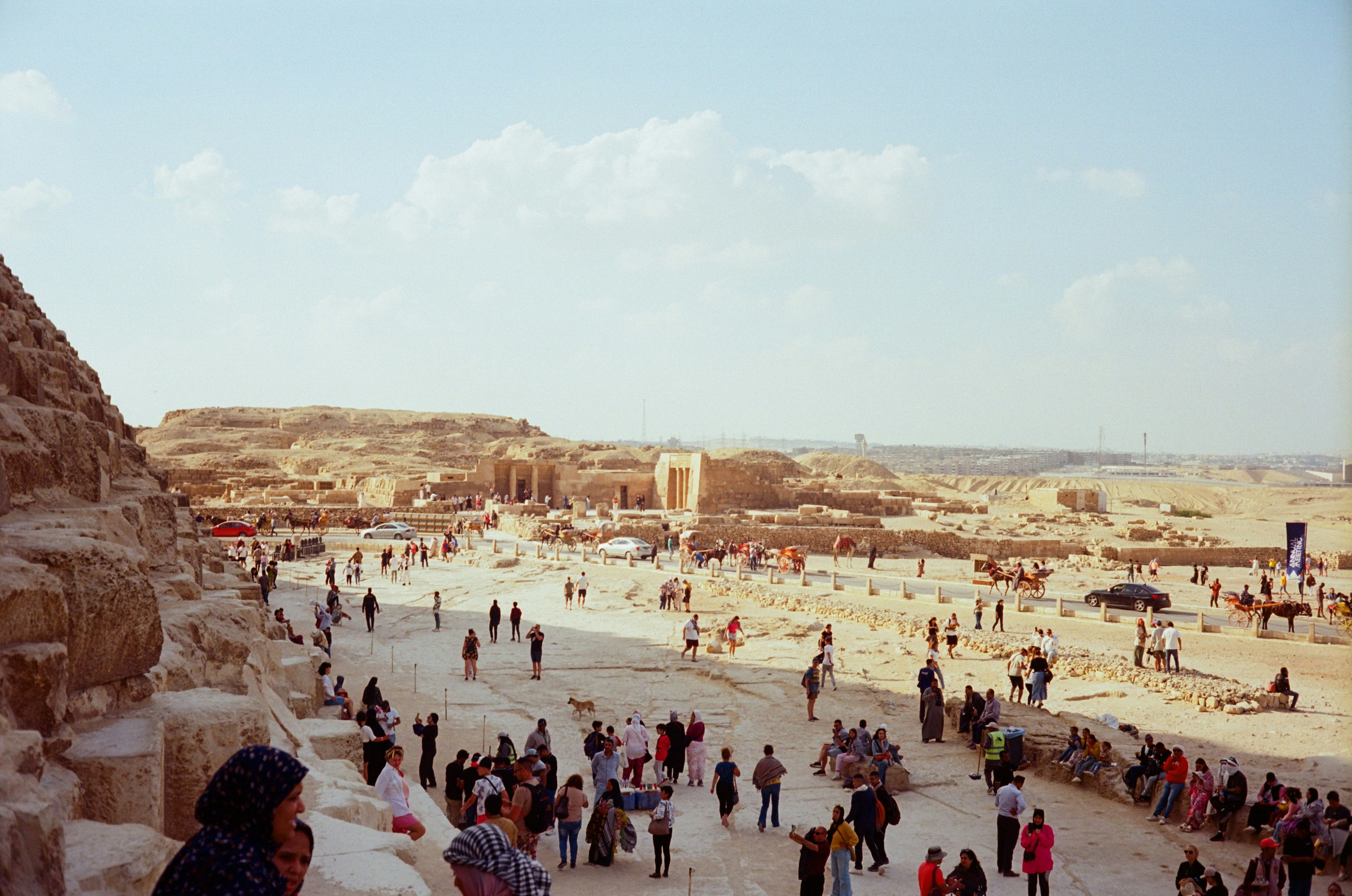 People walk around the pyramids in egypt. photo – Free Film photography ...