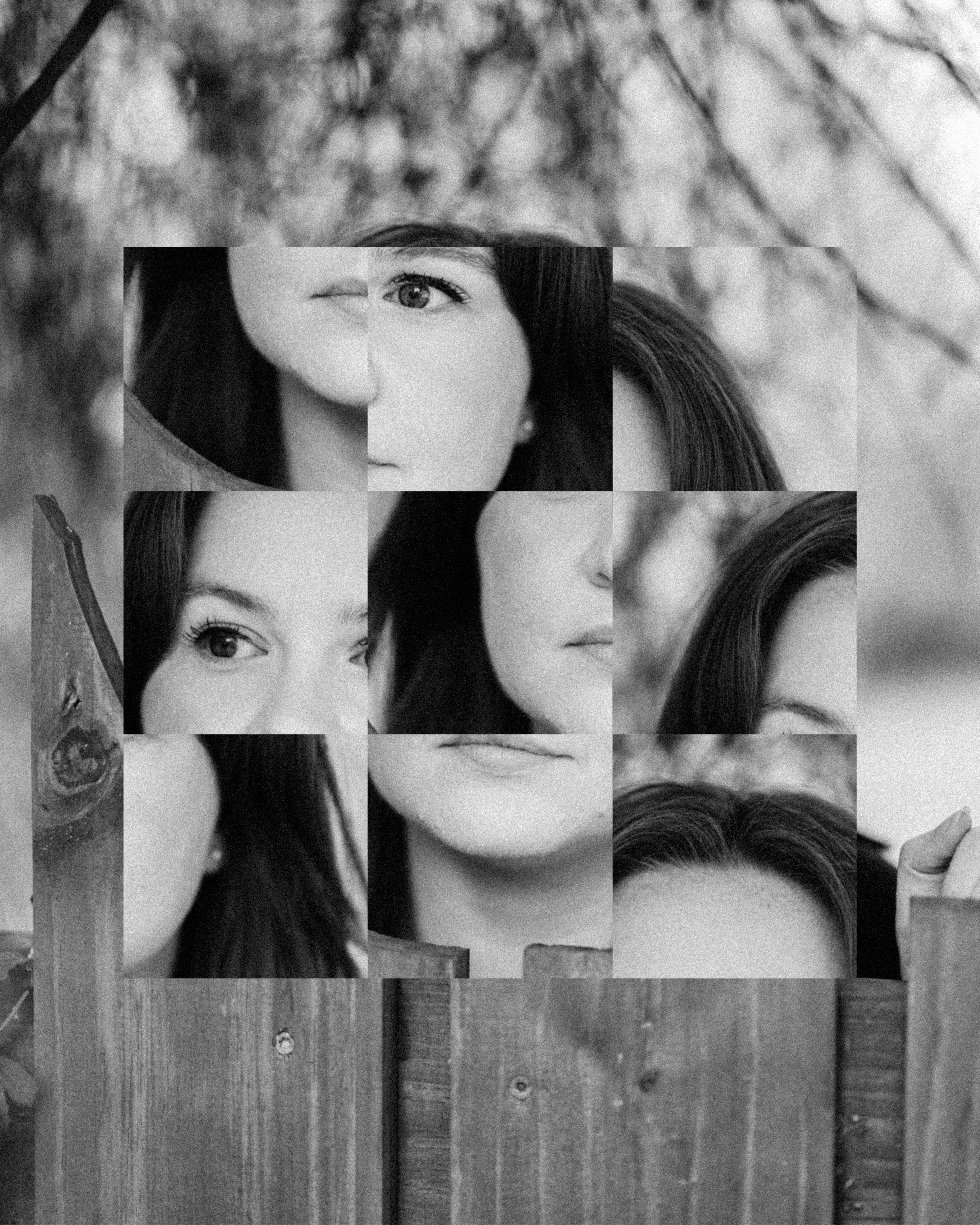 A face is fragmented into various rectangular sections. photo – Free ...