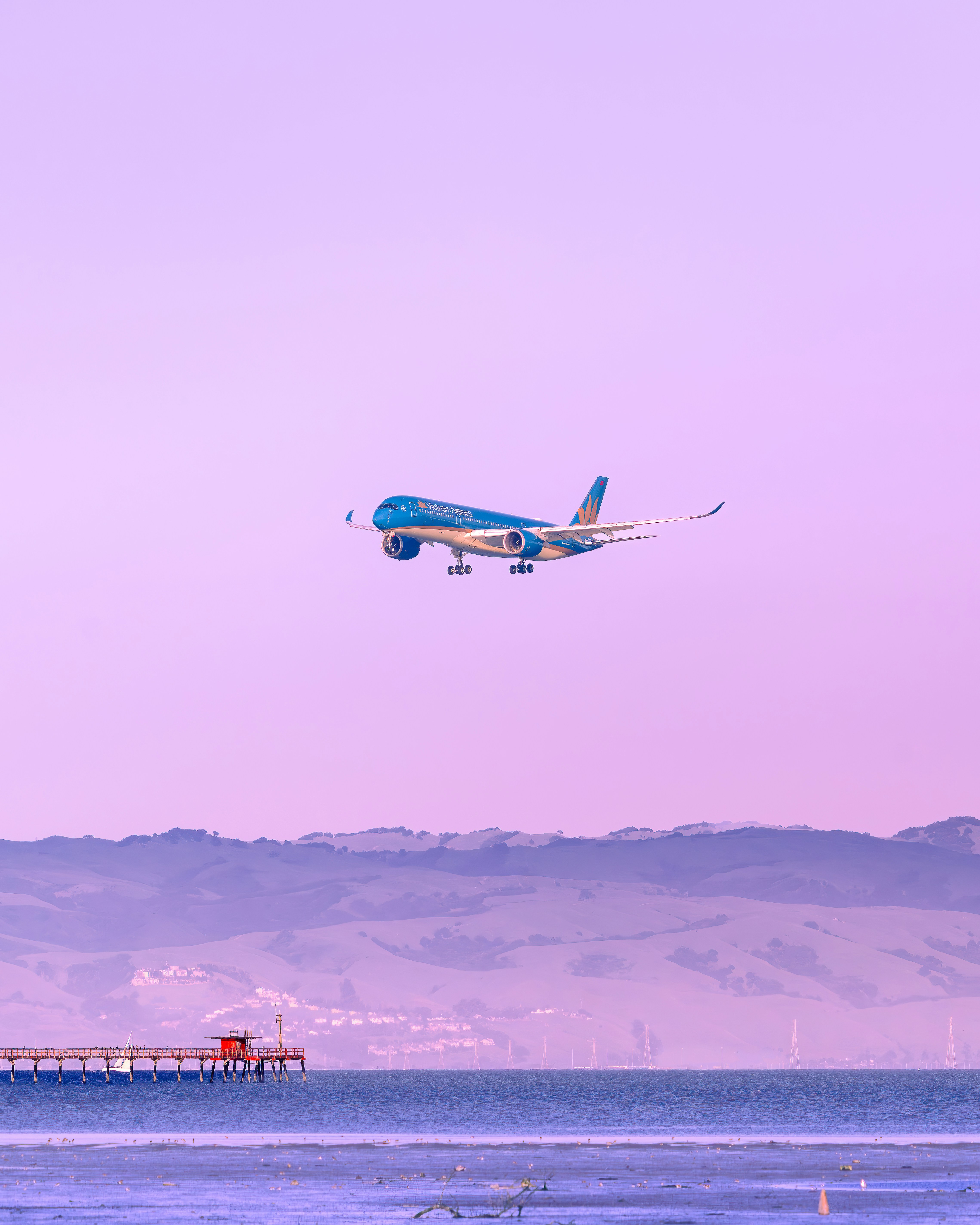 Twilight Descent Over San Francisco Bay
