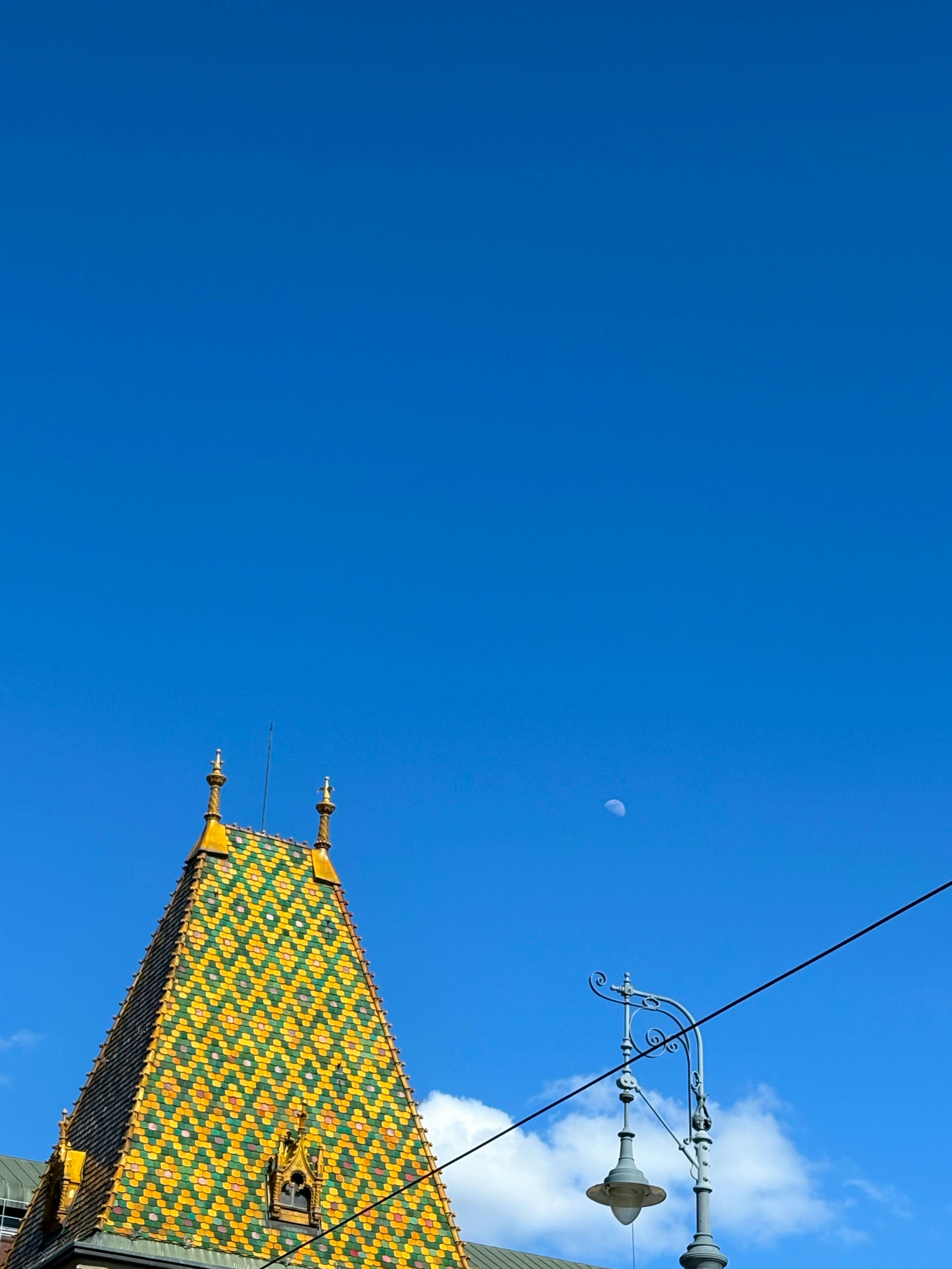 Tilework Tower Against a Vast Blue Sky