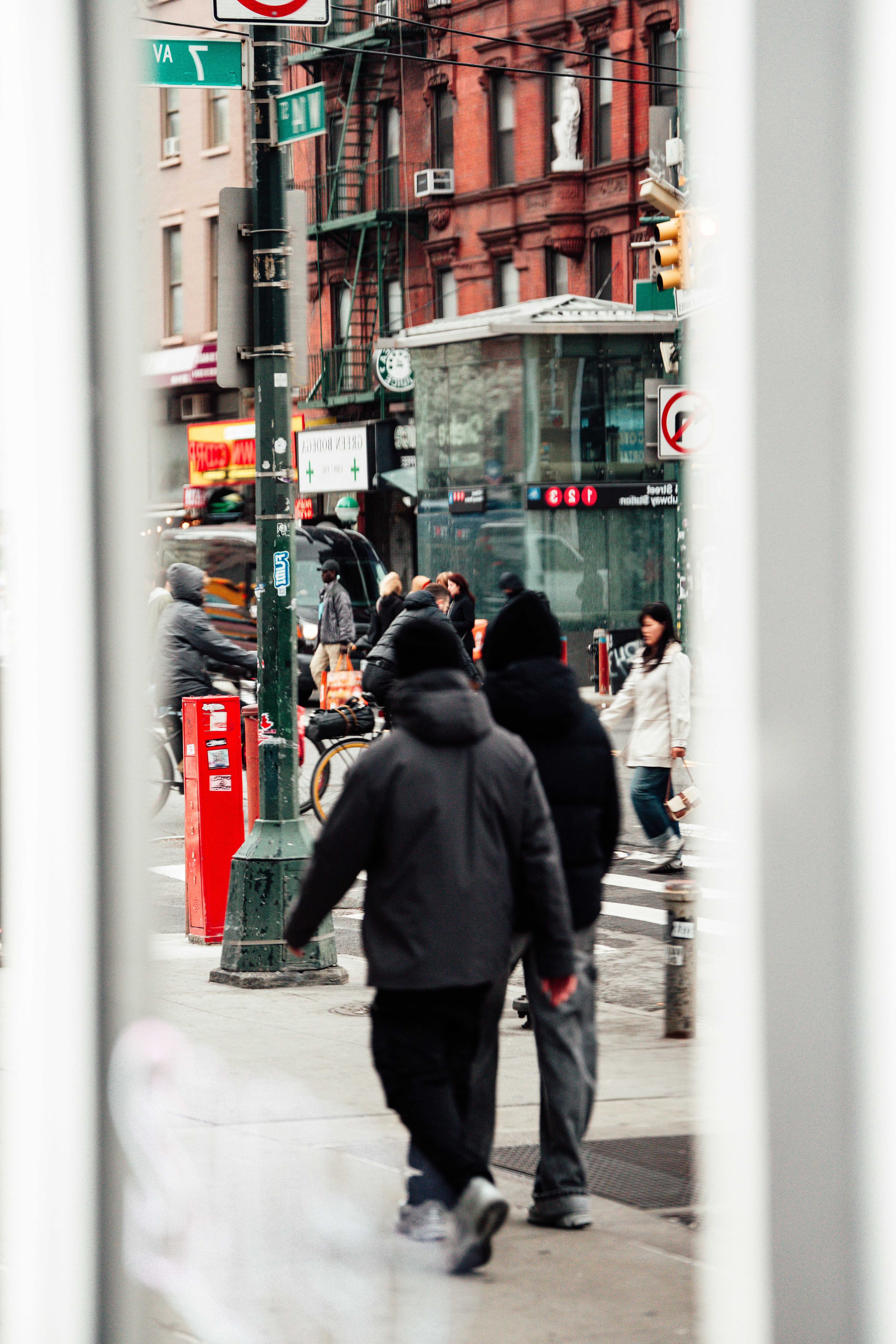 Through the Gap: Pedestrians in a Narrow Midtown Street Corridor