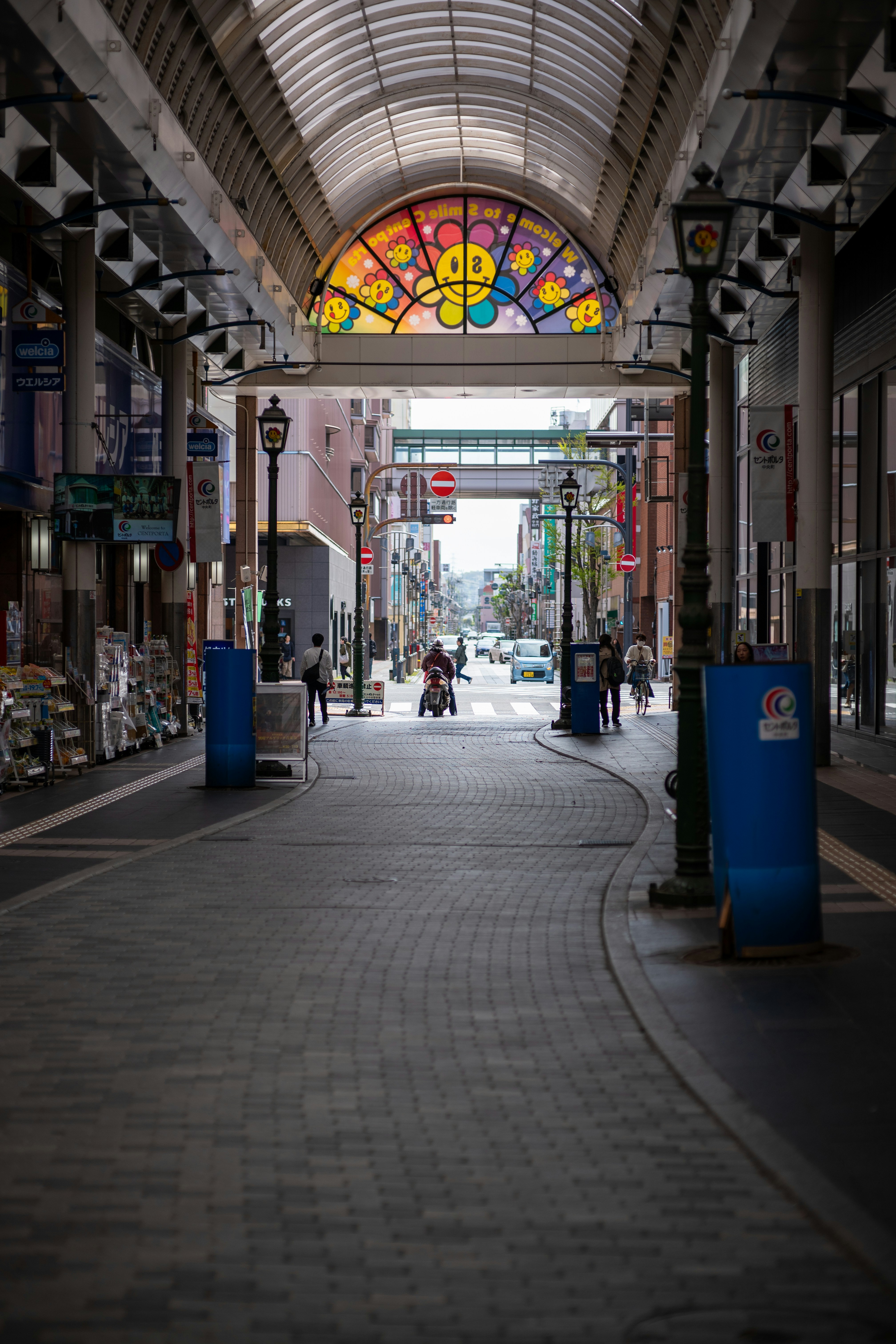 A covered street with colorful, stained glass. photo – Free Car Image ...