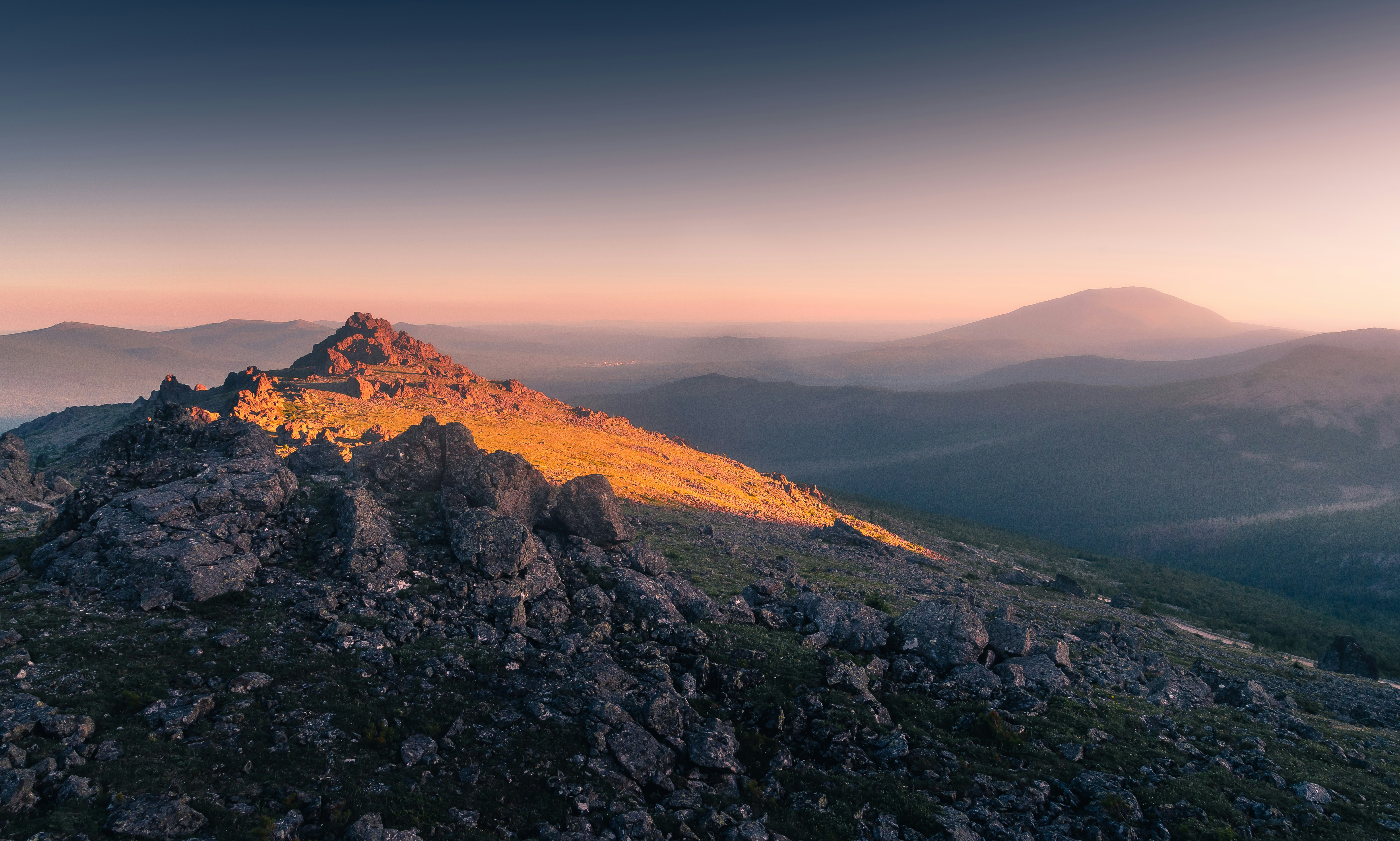 Sunrise illuminates a rugged mountain range. photo – Free Scenery Image ...