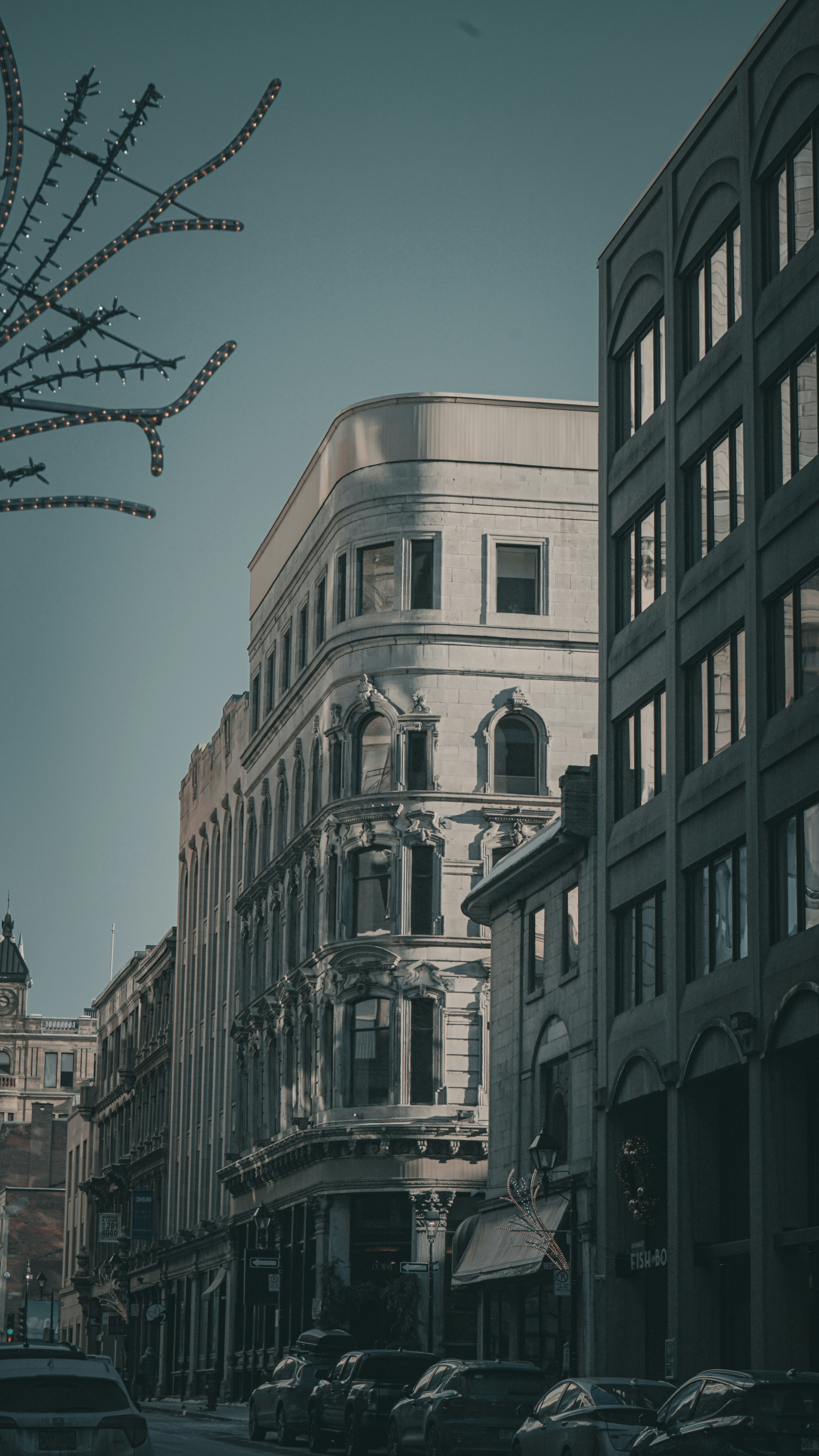 Buildings line a street under a clear sky. photo – Free Building Image ...