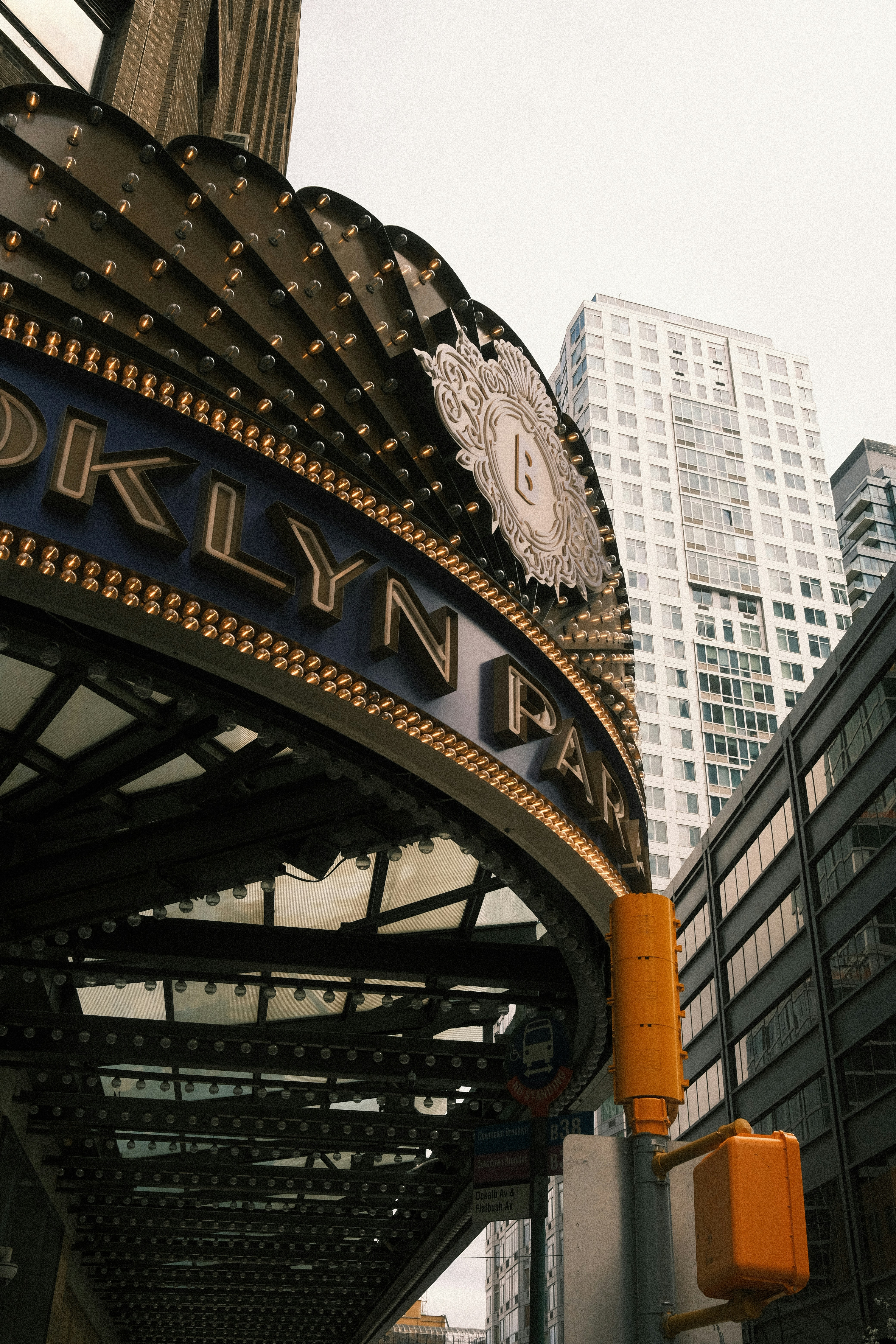 Brooklyn paramount theatre entrance with surrounding buildings. photo ...