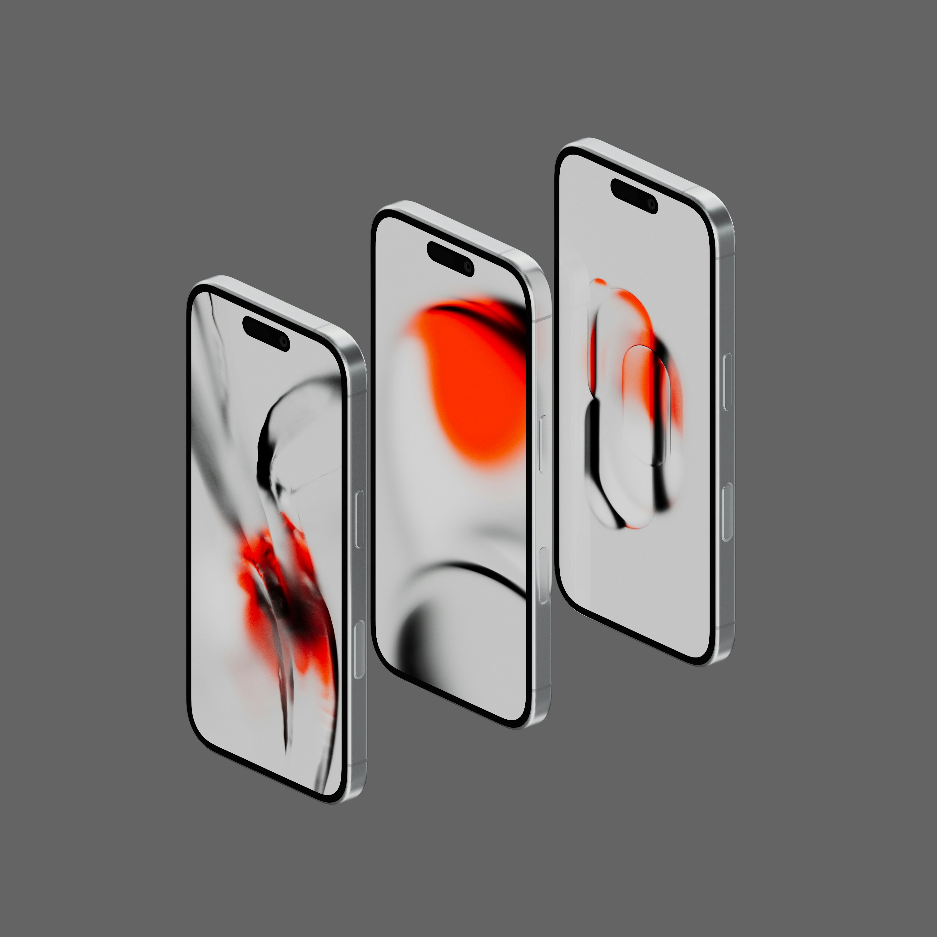 Three modern phones with abstract, artistic displays. photo – Free ...