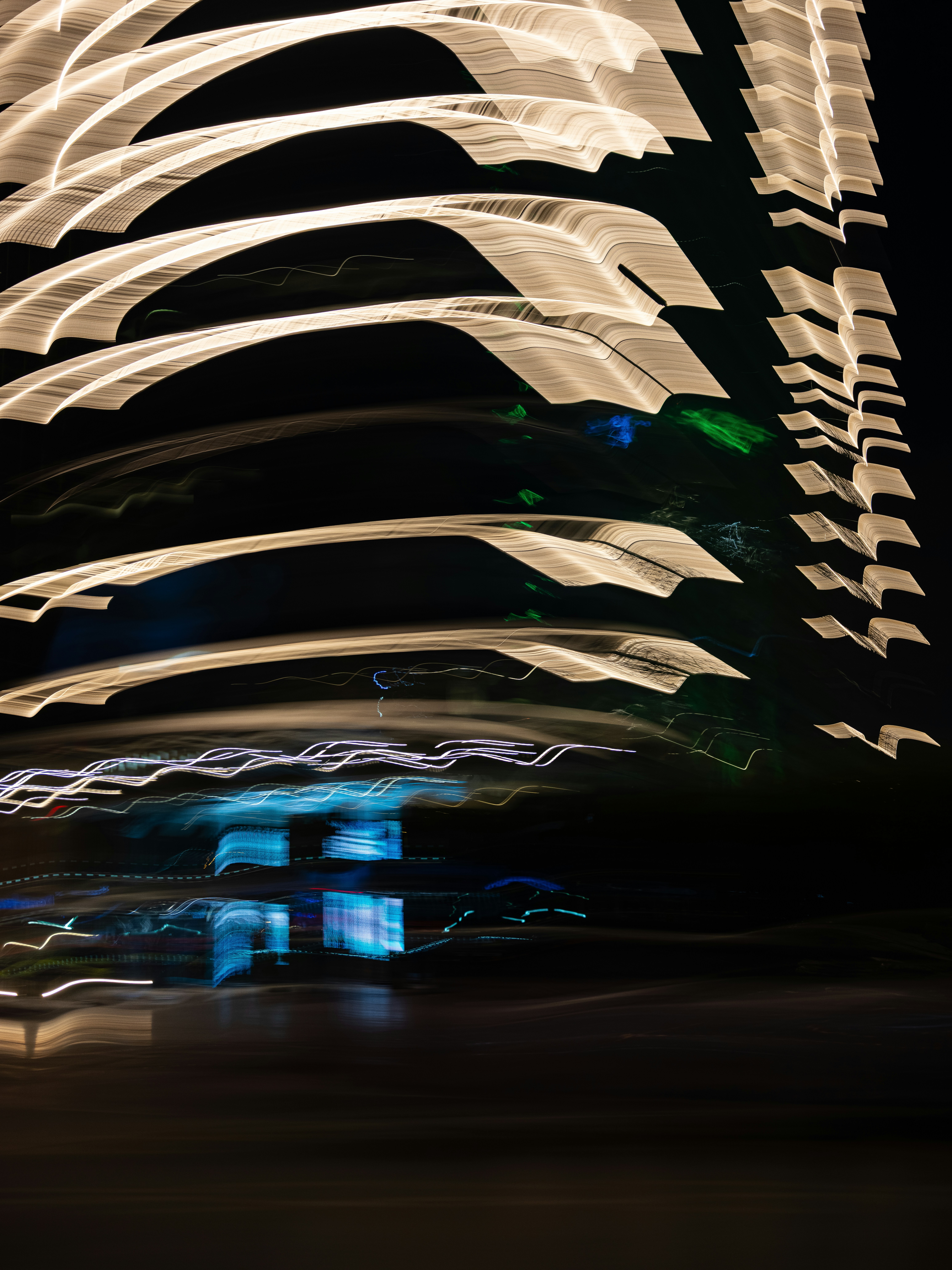 Whirlwind Light Arches Over Velvet Night City
