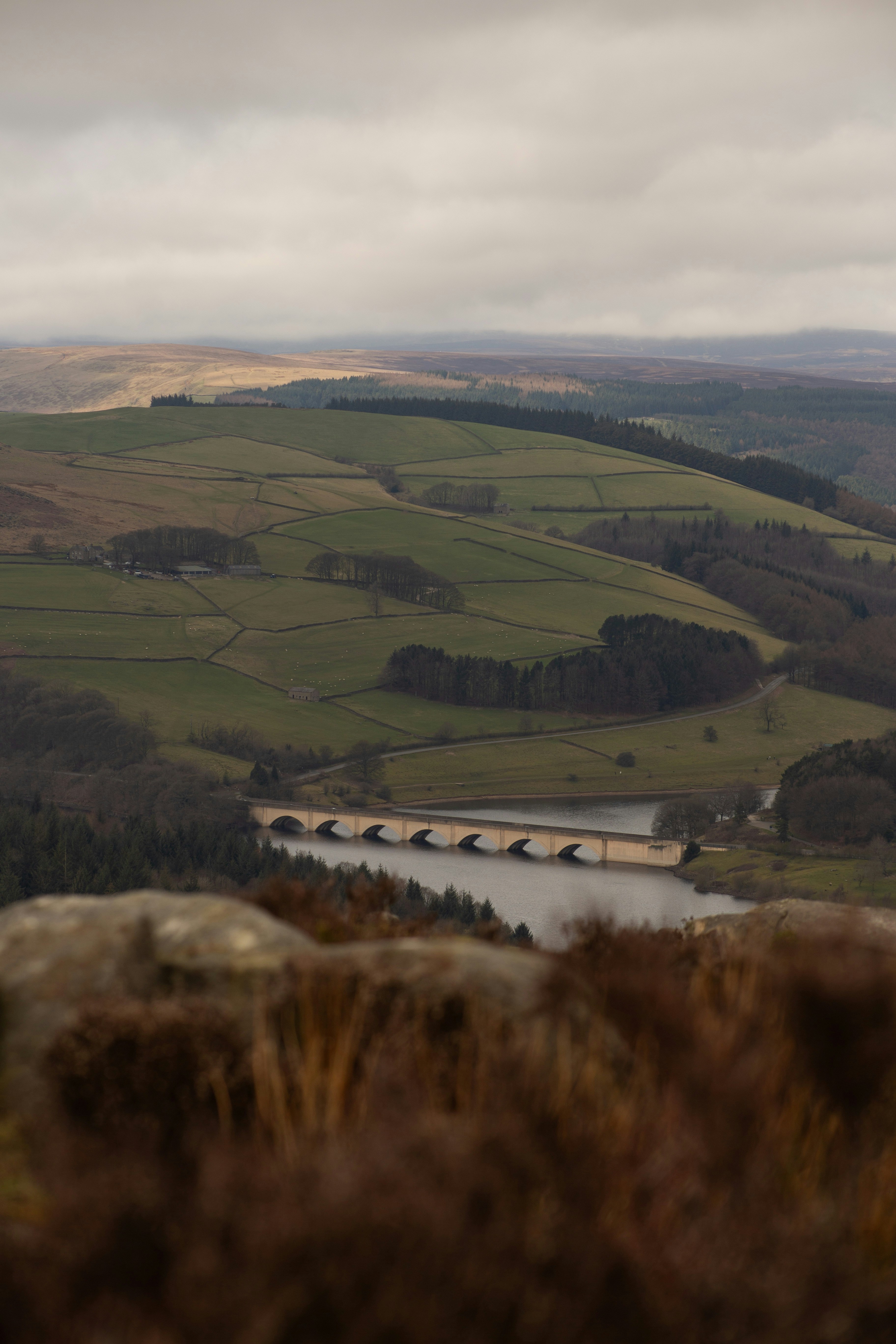 Rolling Valleys and Stone Bridge: A Quiet Landscape Vista